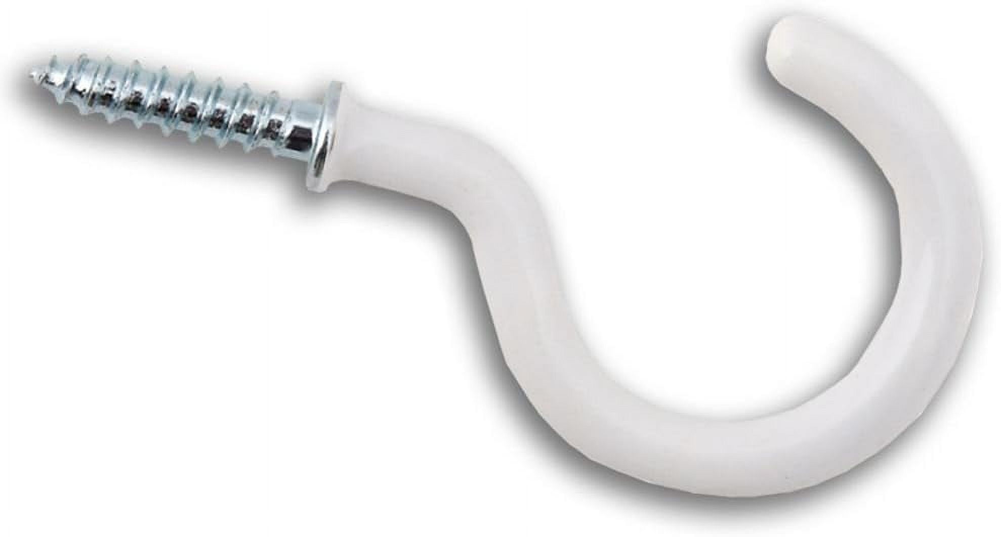 CUP HOOK 38MM TO SHOULDER TOTAL LENGTH 53MM WHITE PVC COATED ( pack 10 ...