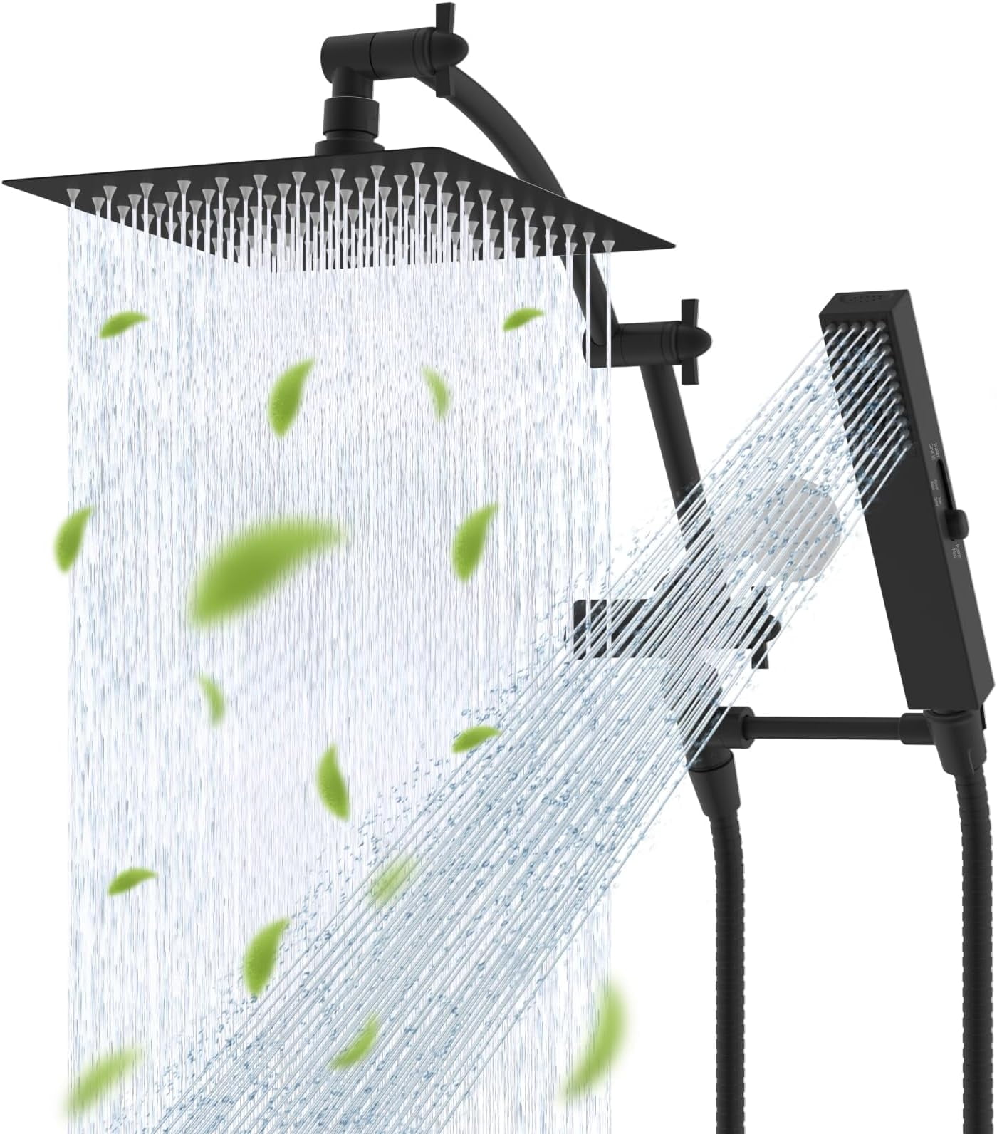 CUPC 8'' Rainfall Shower , Dual Shower Combo, High Handheld 4 Sprays ...