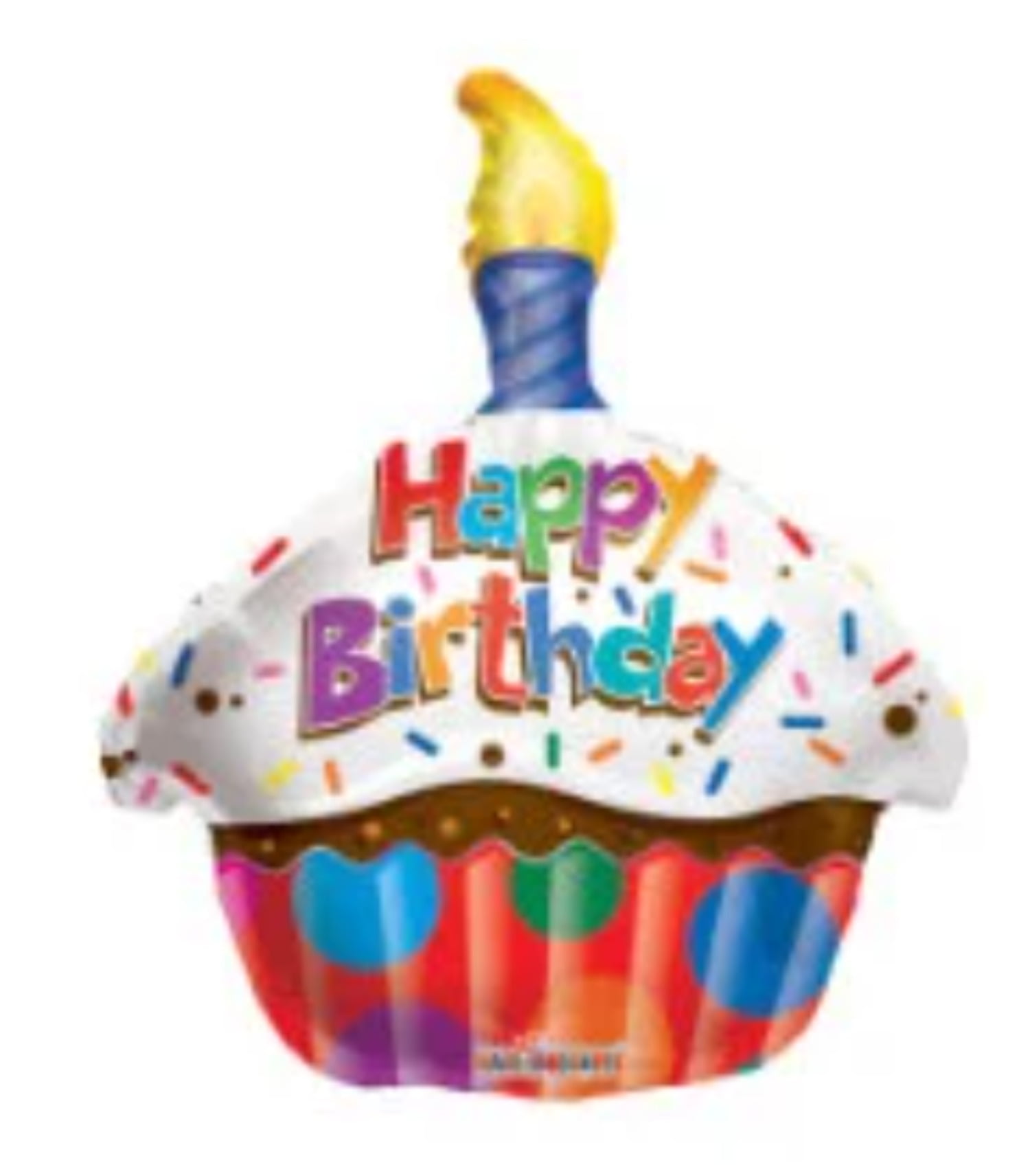 18" BIRTHDAY CUPCAKE Balloon Party Supplies Decorations Foil Mylar ...