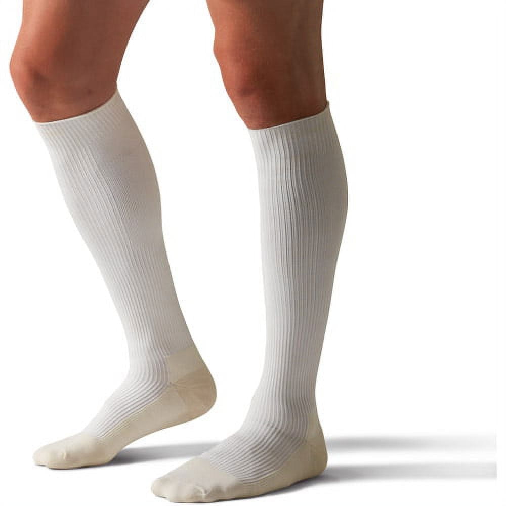 CURAD Knee-High Cushioned Compression Socks with 15-20 mmHg, White ...