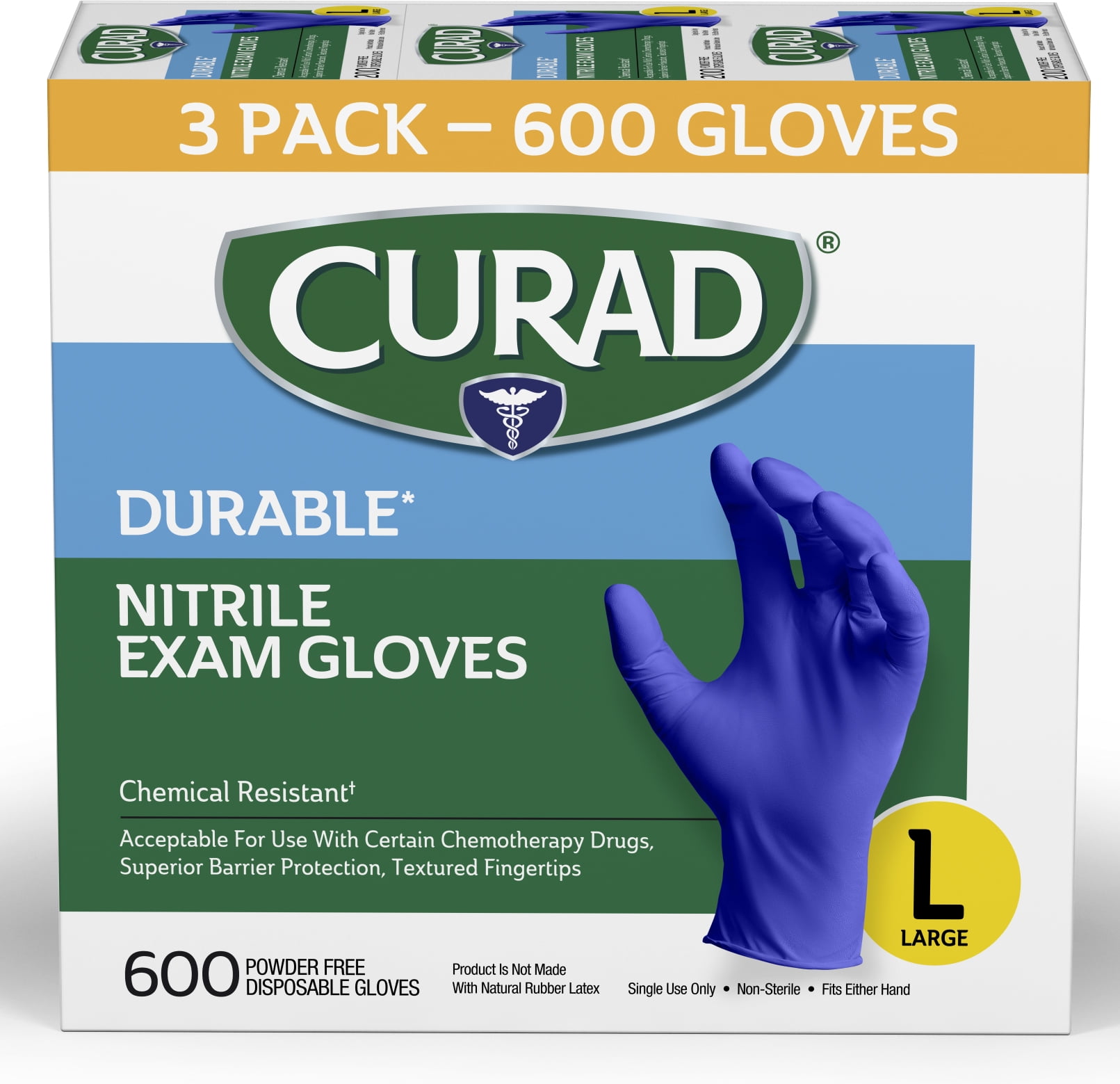 Curad Nitrile Exam Gloves, Medical Grade, Disposable, Chemical ...