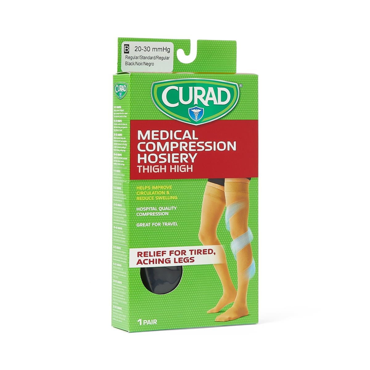 CURAD Medical Support Stockings, Thigh-High Compression Hosiery, 20-30 ...