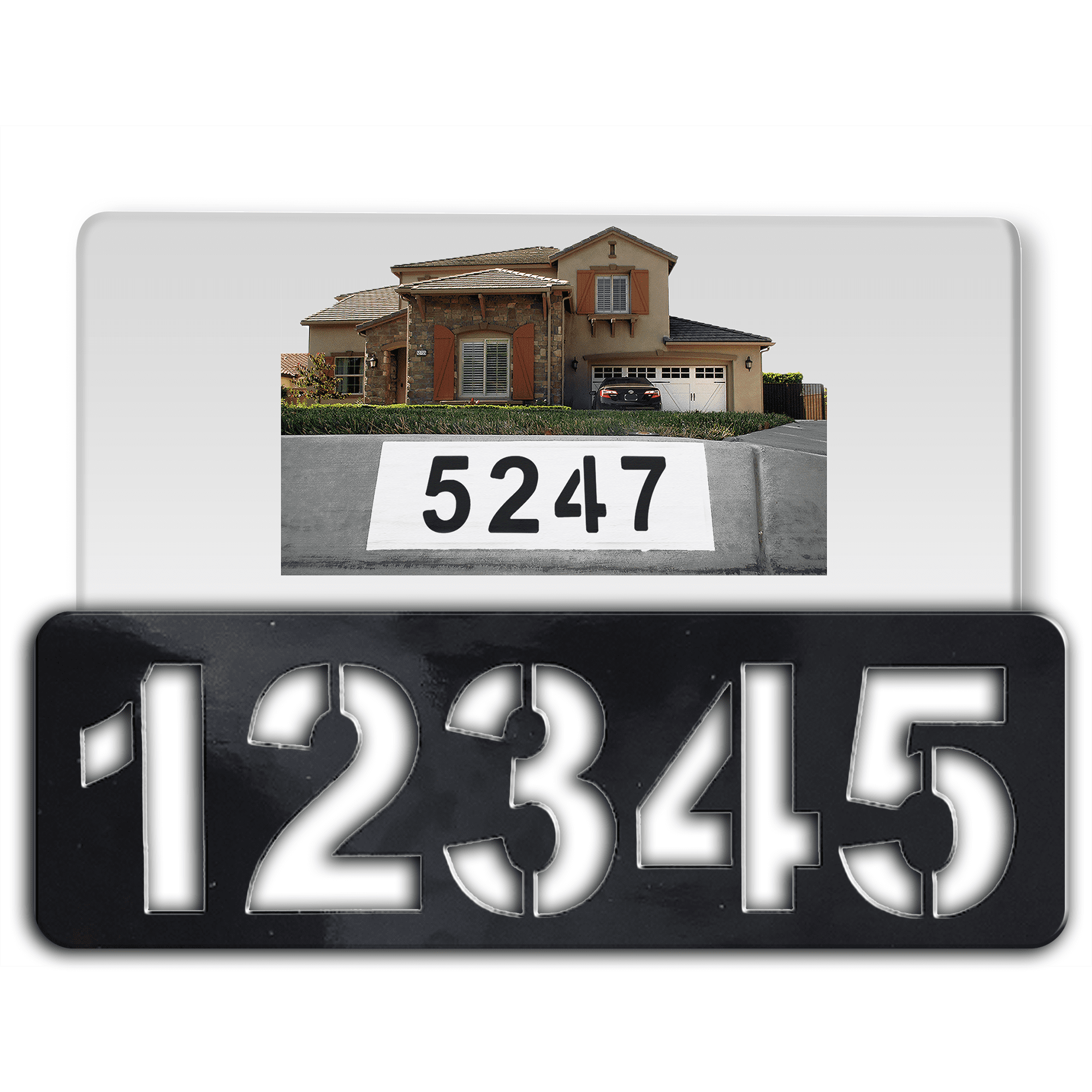 CURBZEE Custom Address Number Stencil, 6 inch Numbers Peel and Stick ...