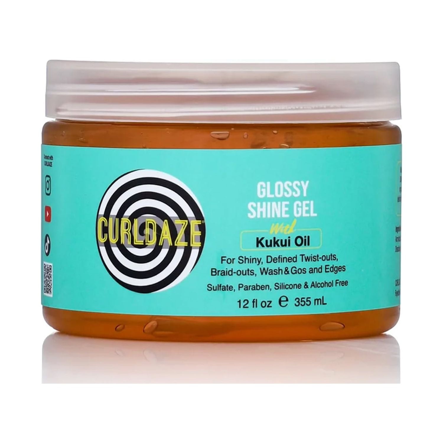 Curldaze Glossy Shine Gel With Kukui Oil 12 Oz Pack Of 2