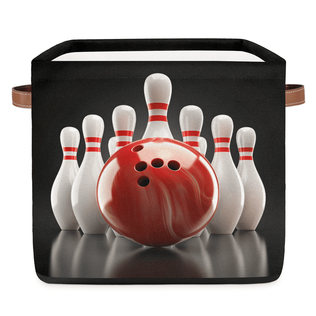 CURLYOOT 13 x 13 Inch Cube Storage Bin, Bowling Ball Sports Theme ...
