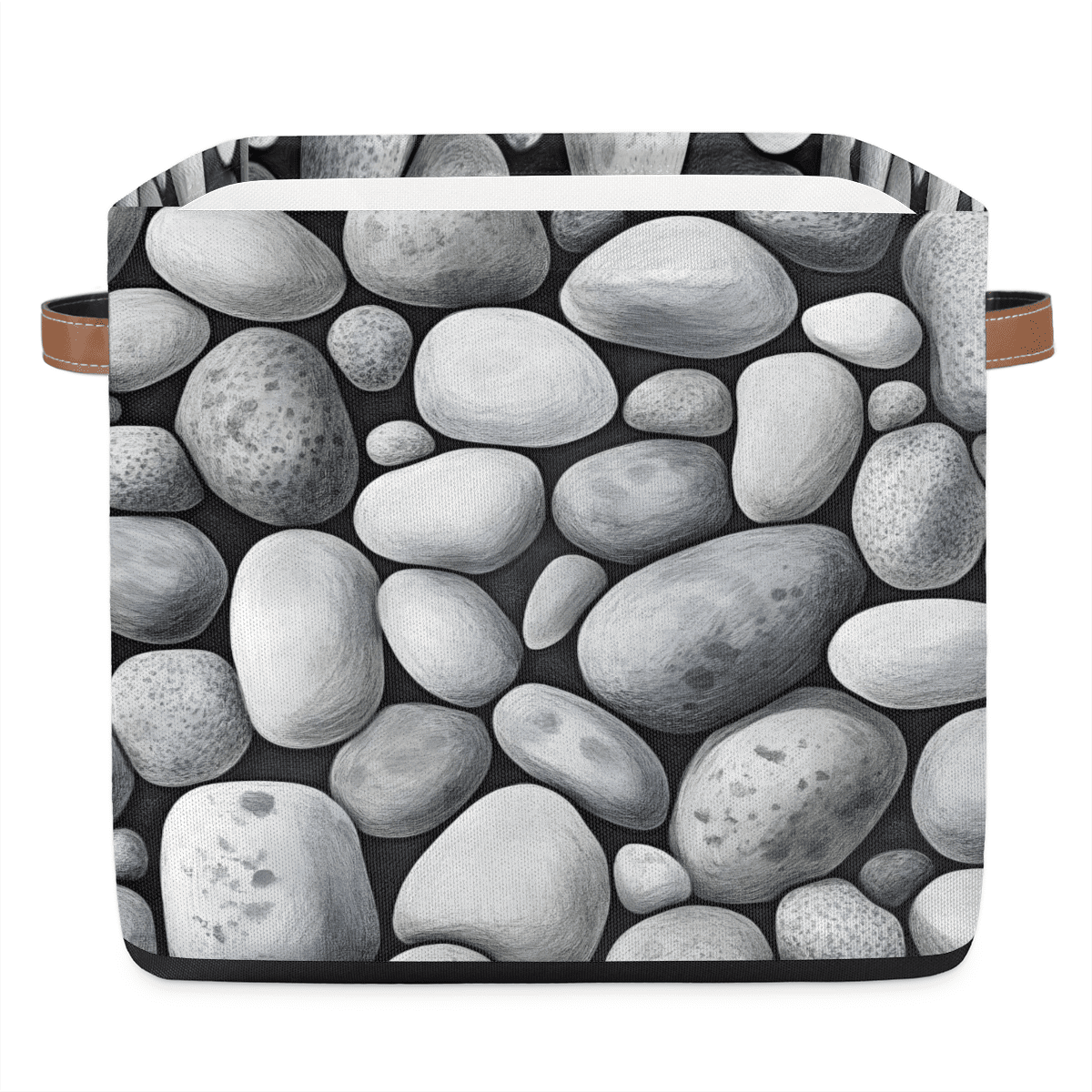 CURLYOOT 13 x 13 Inch Cube Storage Bin, Gray Stone Fabric Storage Cube ...