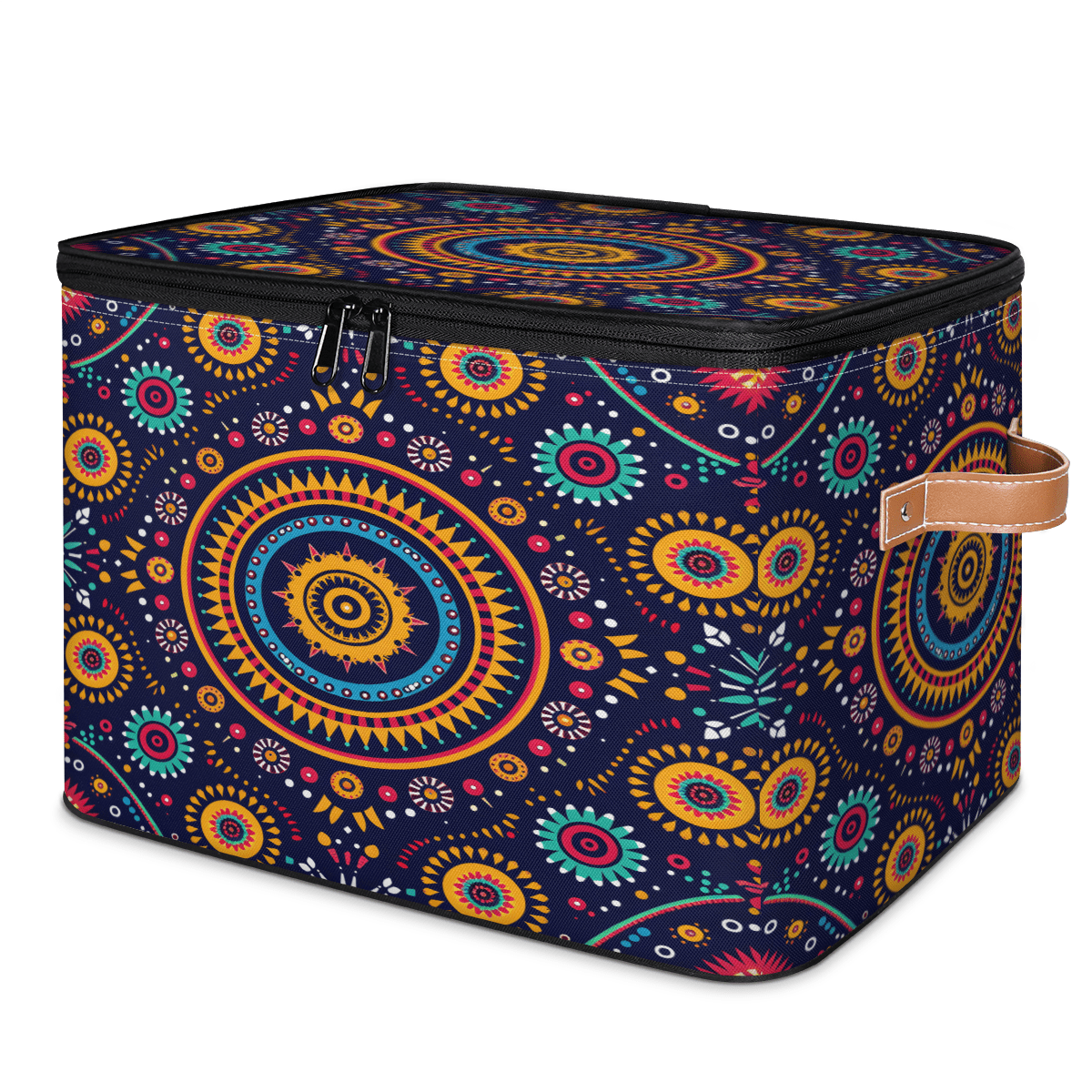 CURLYOOT Abstract Geometric Storage Bins with Zipper Lid Fabric Storage ...