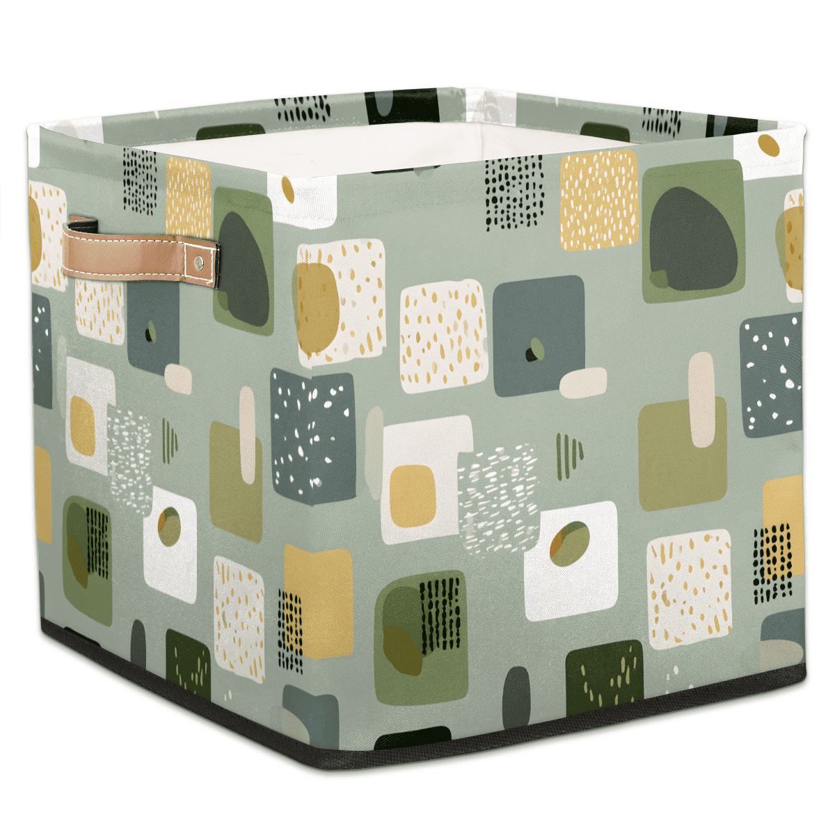CURLYOOT Abstract Shape Green Cube Storage Bin, 13 x 13 x 13 Storage ...