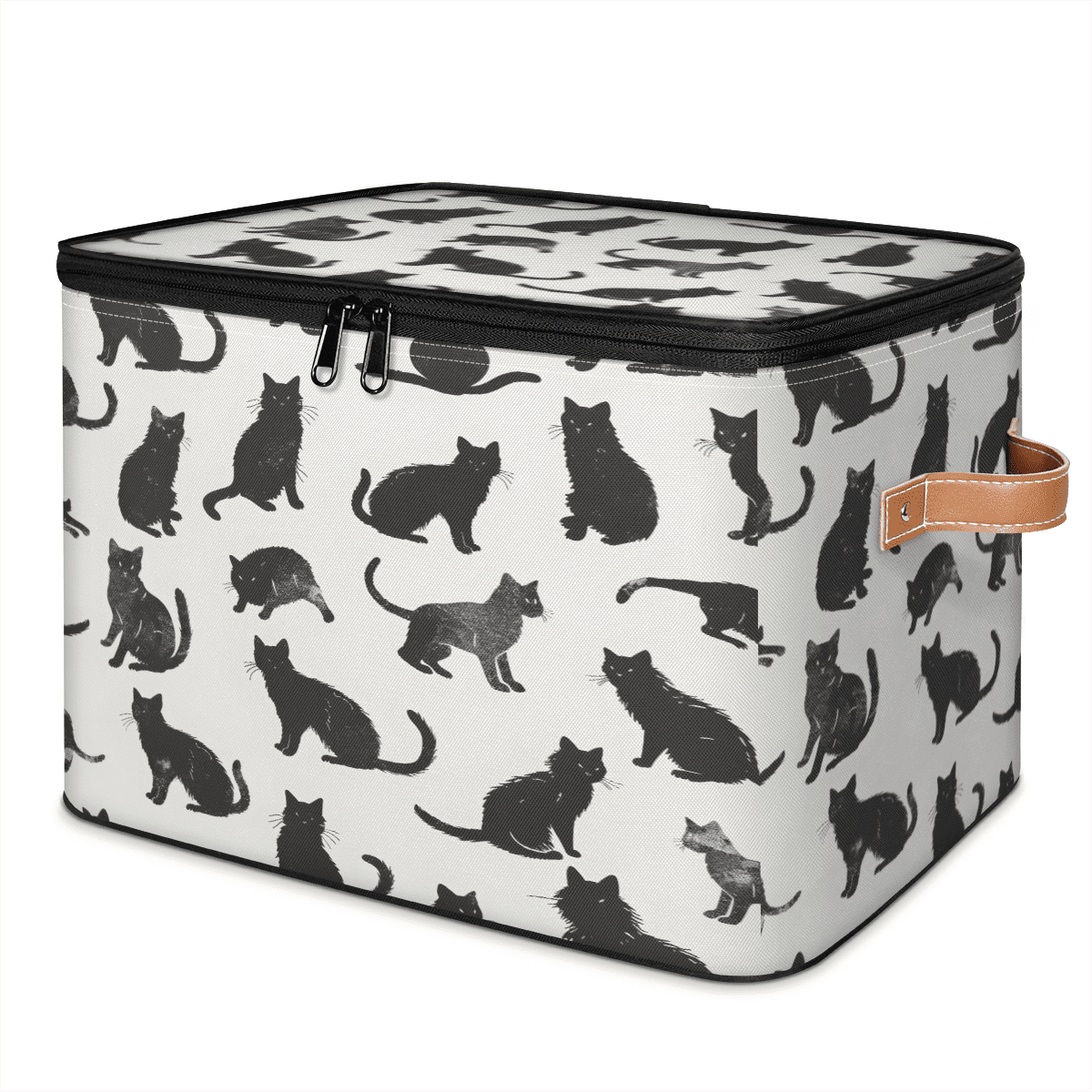CURLYOOT Black Cats Storage Bins with Zipper Lid Fabric Storage Baskets ...