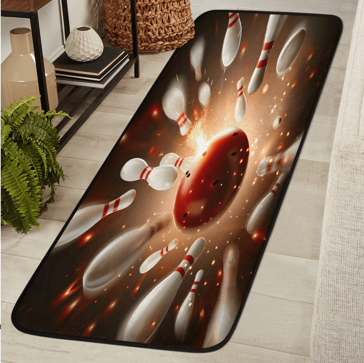 CURLYOOT Bowling Ball Sport Runner Rug 2'x6' Washable Kitchen Runner ...