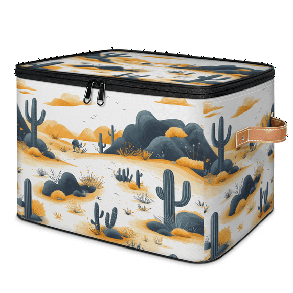 CURLYOOT Cactus Storage Bins with Zipper Lid Fabric Storage Baskets ...