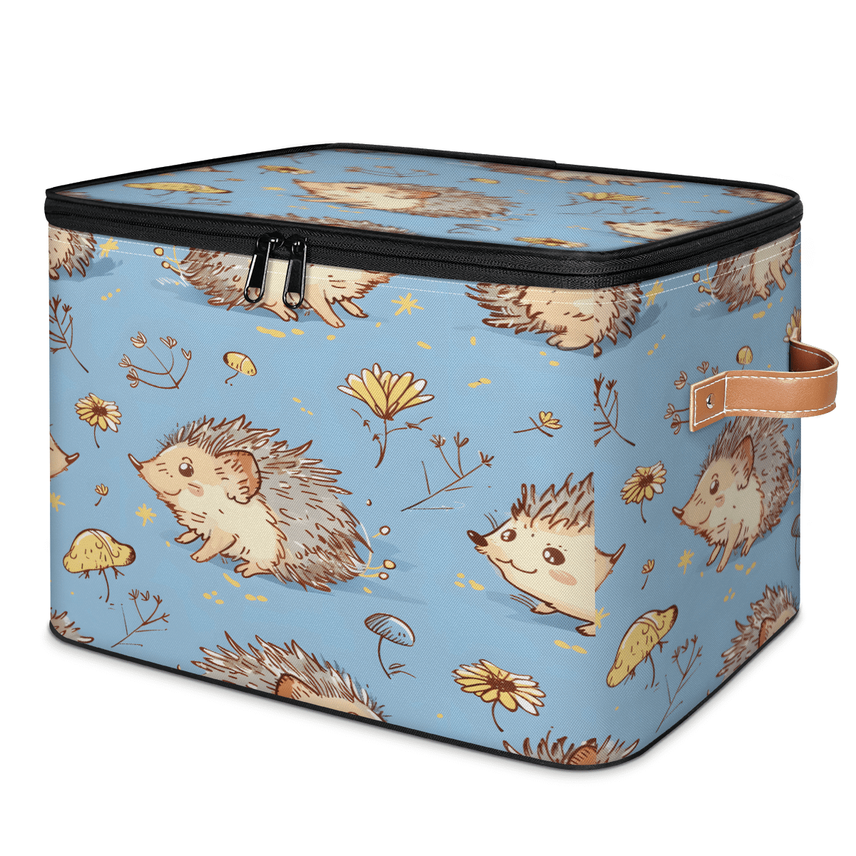 CURLYOOT Cartoon Hedgehog Fabric Storage Bins with Lids, Foldable ...