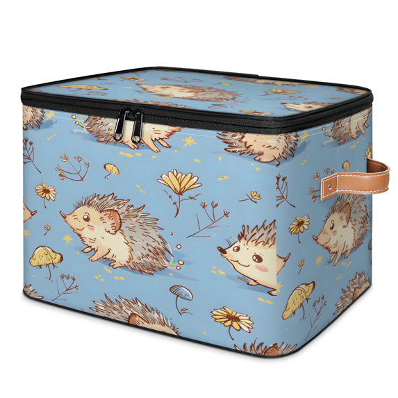 CURLYOOT Cartoon Hedgehog Fabric Storage Bins with Lids, Foldable ...