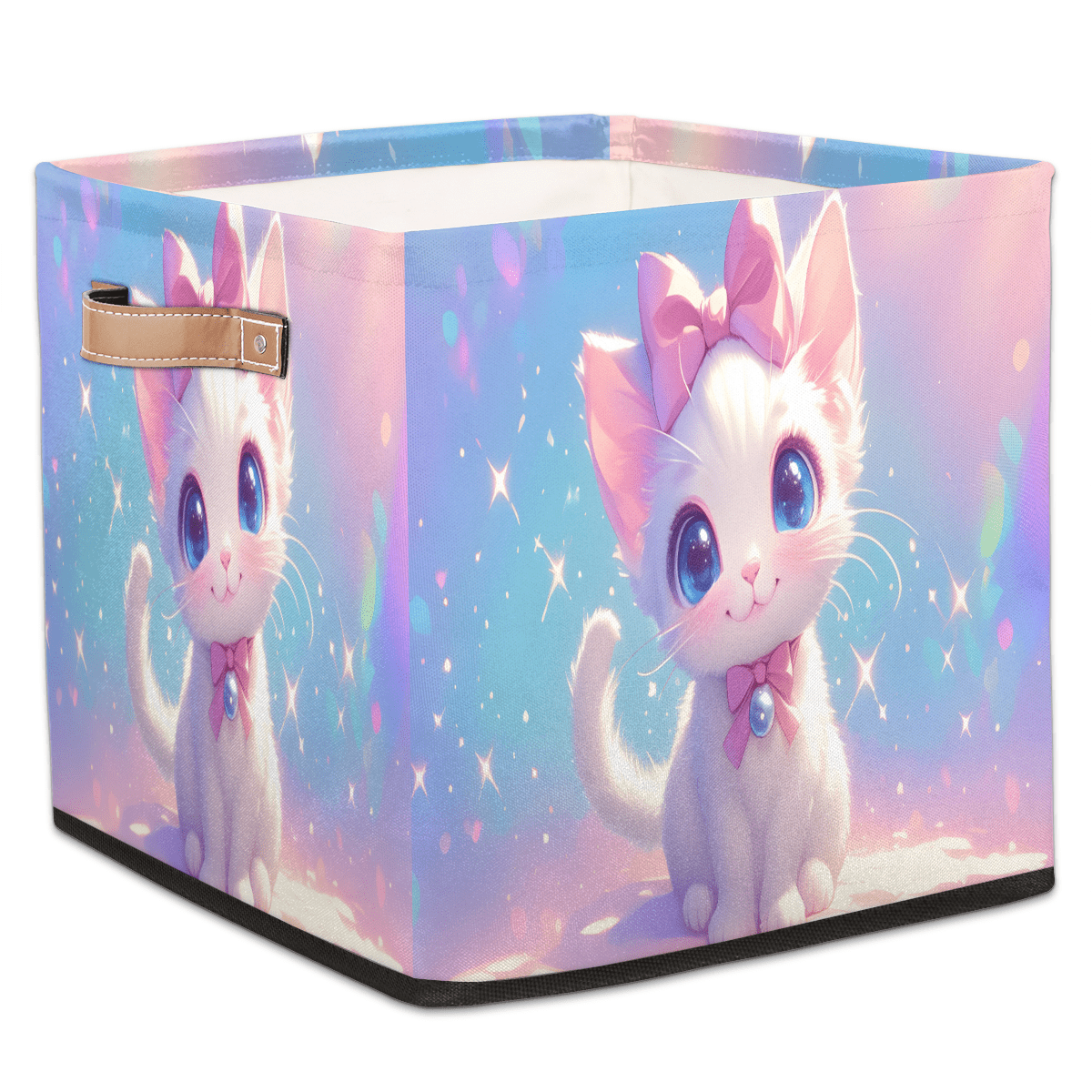 CURLYOOT Cat Animal Cube Storage Bin, 13 x 13 x 13 Storage Cube Bins ...