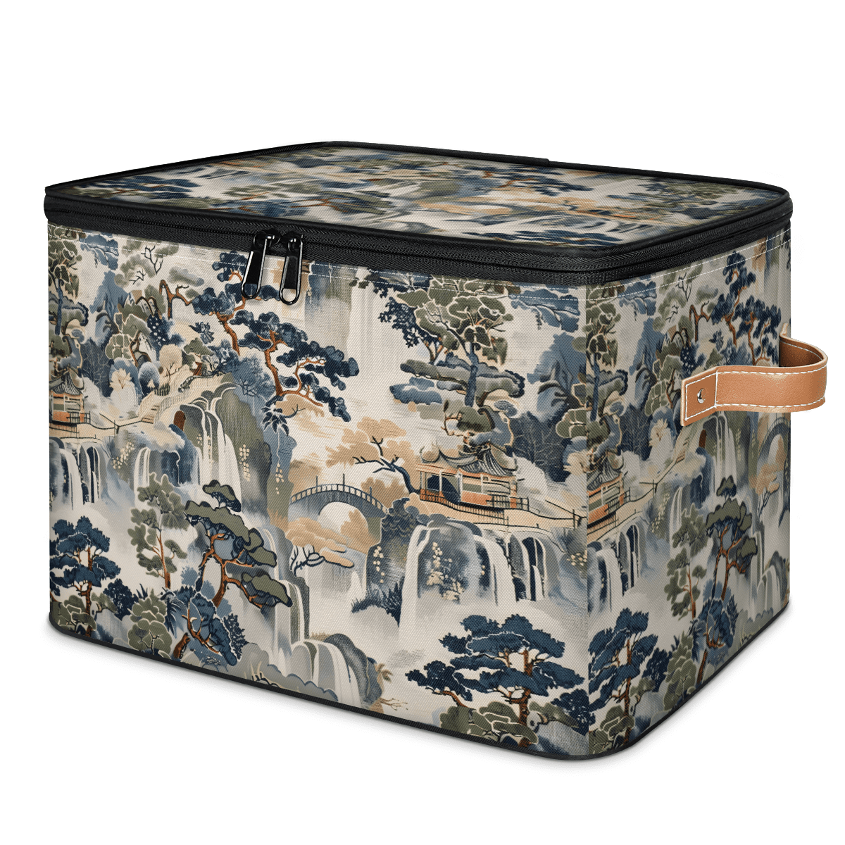 CURLYOOT Chinese Style Mountain Storage Bins with Lid, Decorative ...