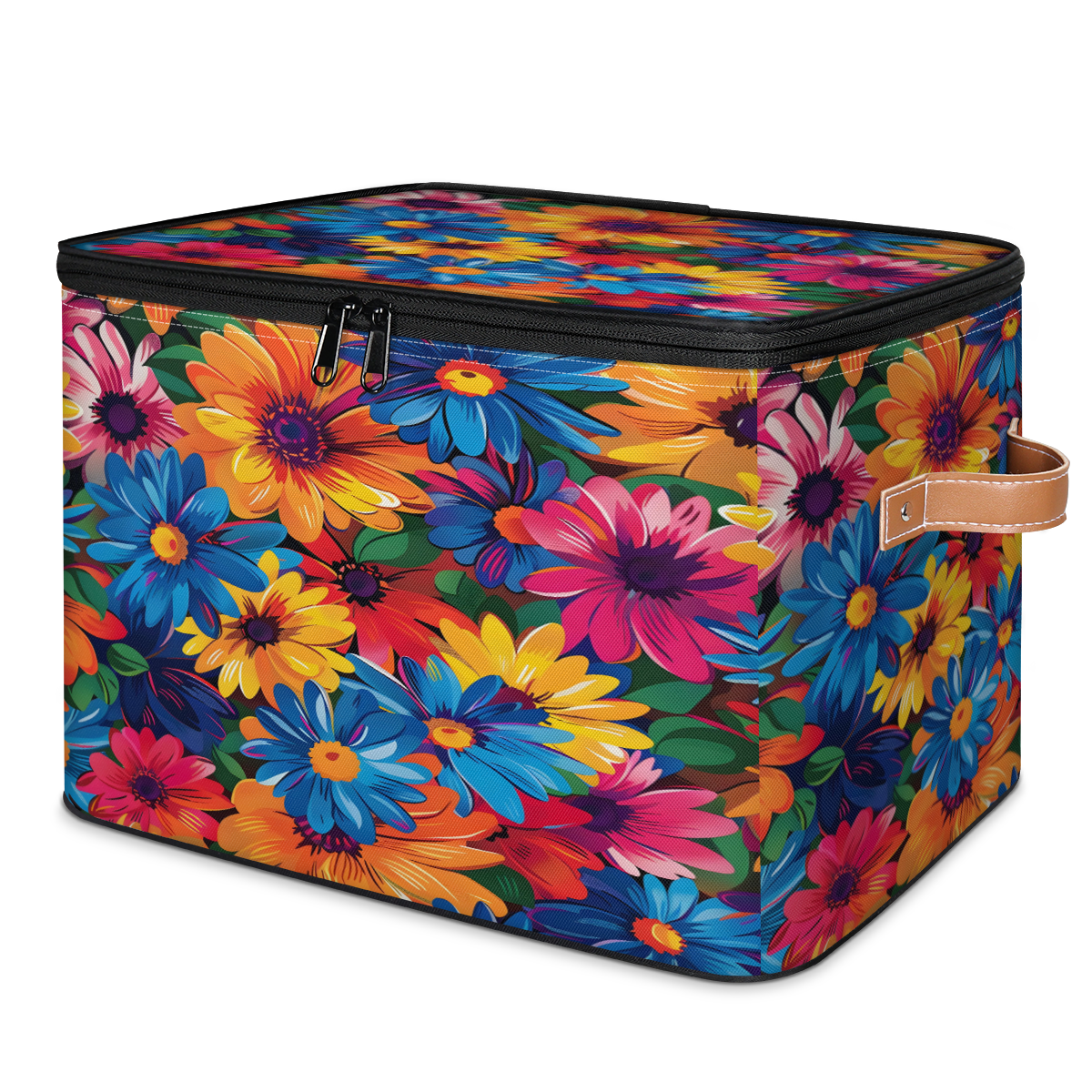 CURLYOOT Colorful Floral Watercolor Storage Bins with Lid, Decorative ...