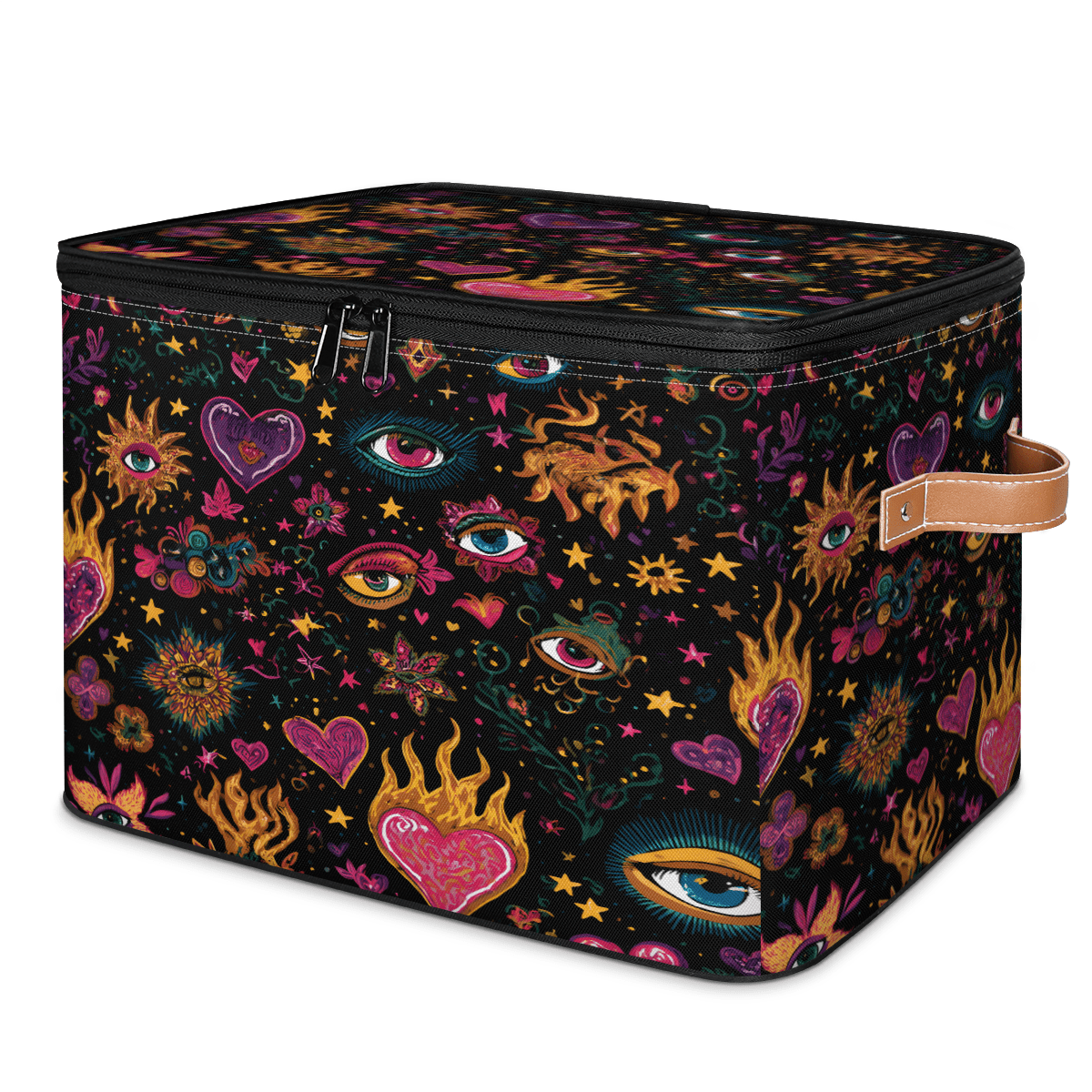 CURLYOOT Cool Eyes Storage Bins with Lid, Decorative Fabric Closet ...