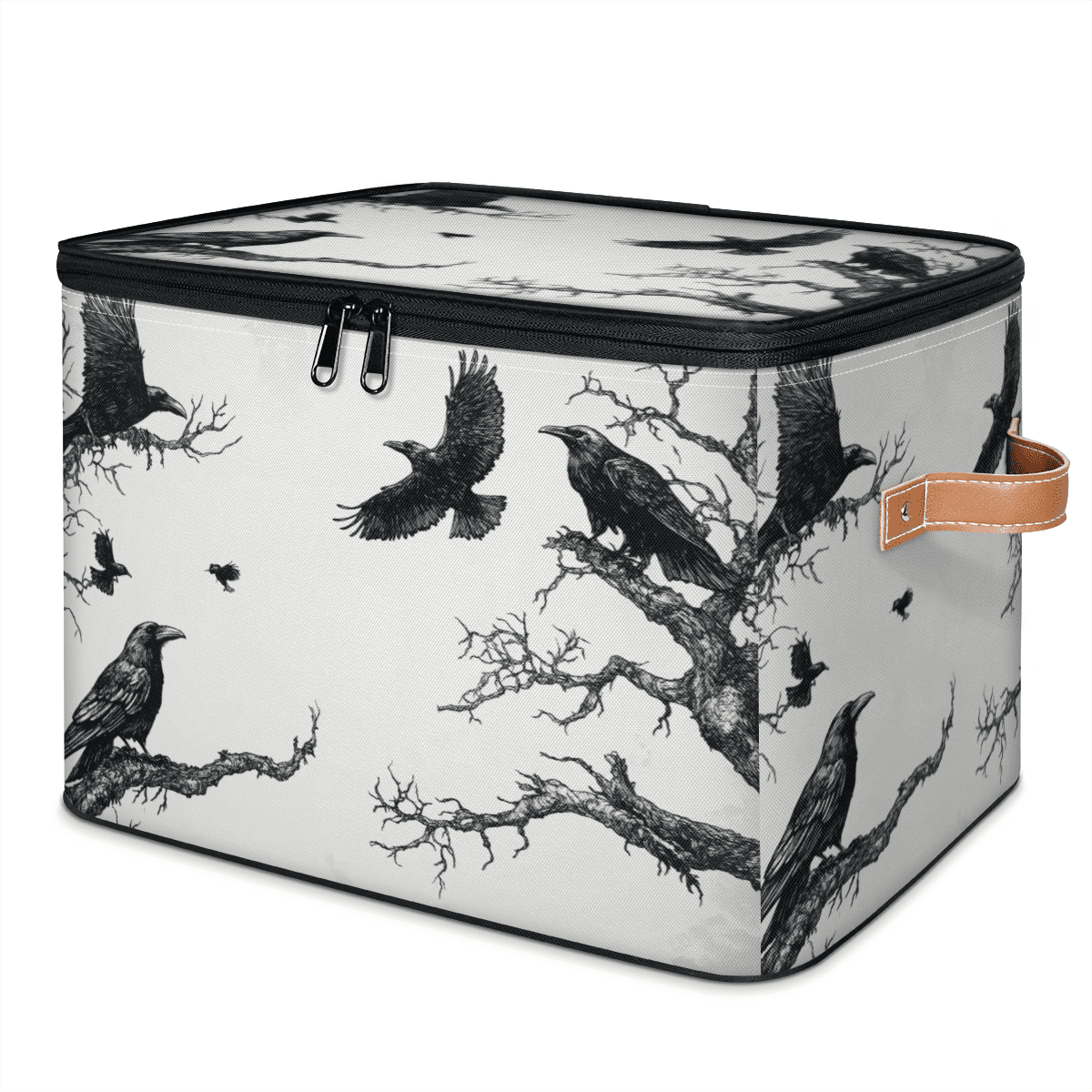 CURLYOOT Crows in a tree Storage Bins with Lid, Decorative Fabric ...