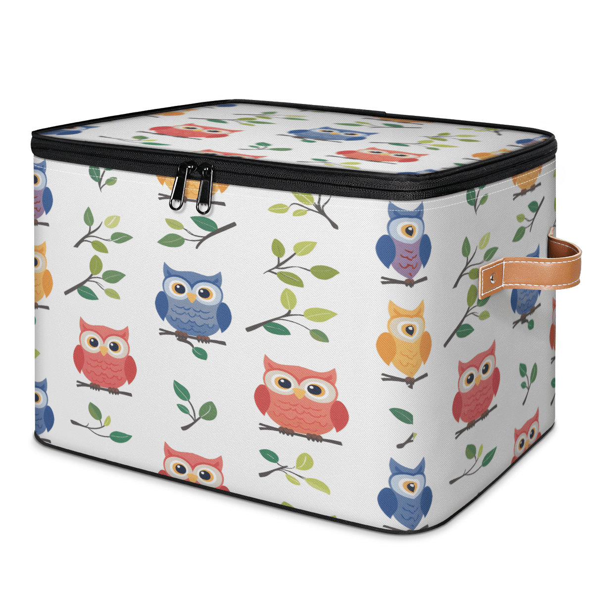 CURLYOOT Cute Cartoon Owls Storage Bins with Lid, Decorative Fabric ...