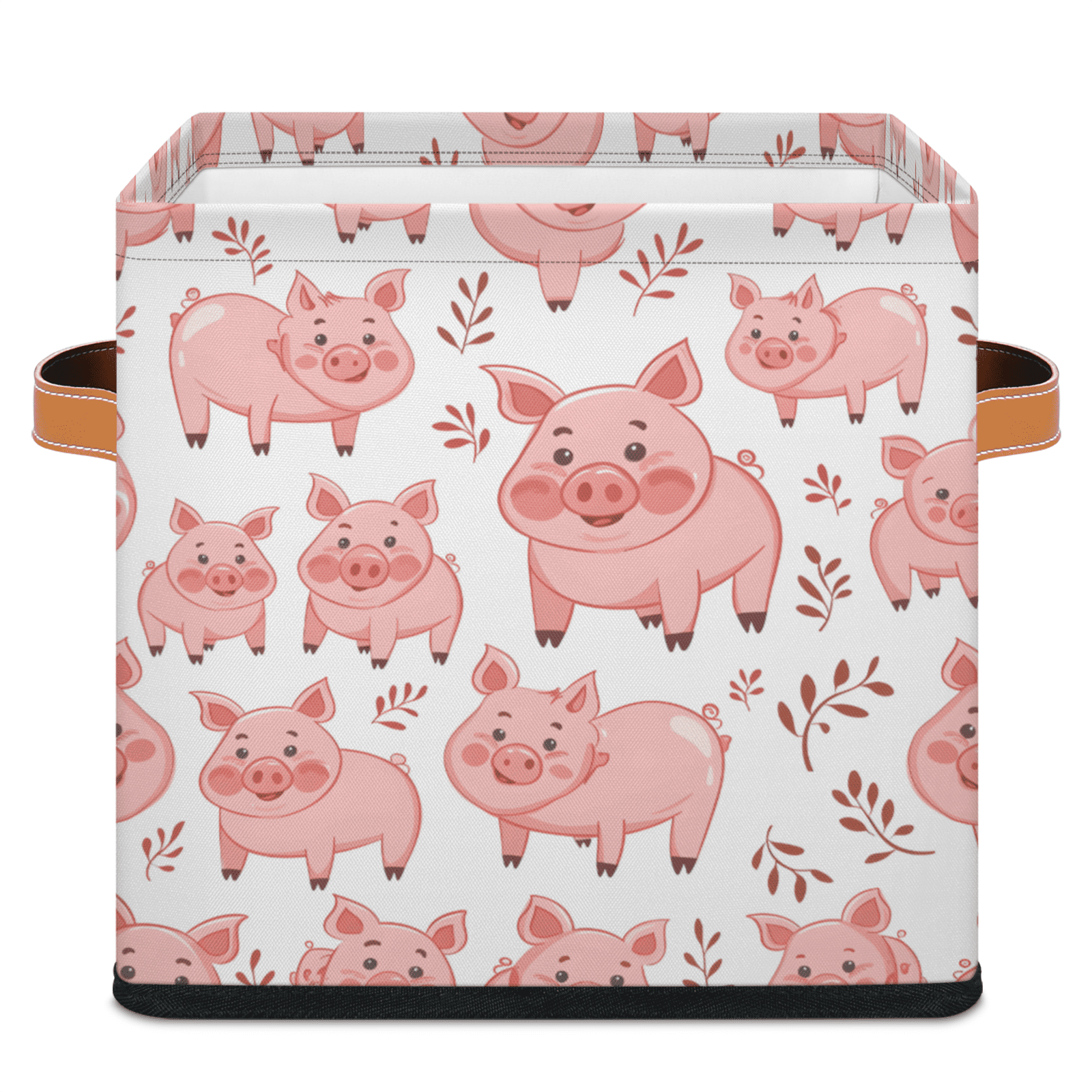 CURLYOOT Cute Cartoon Pigs 11 x 11 Inch Cube Storage Bin, Fabric ...