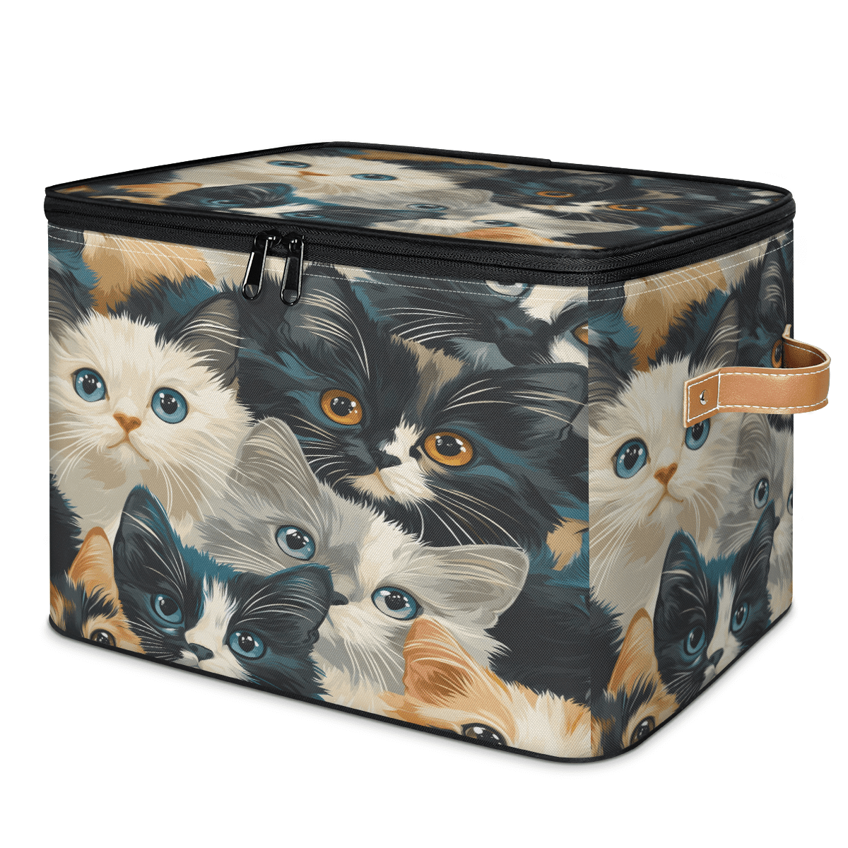 CURLYOOT Cute Cats Storage Bins with Zipper Lid Fabric Storage Baskets ...
