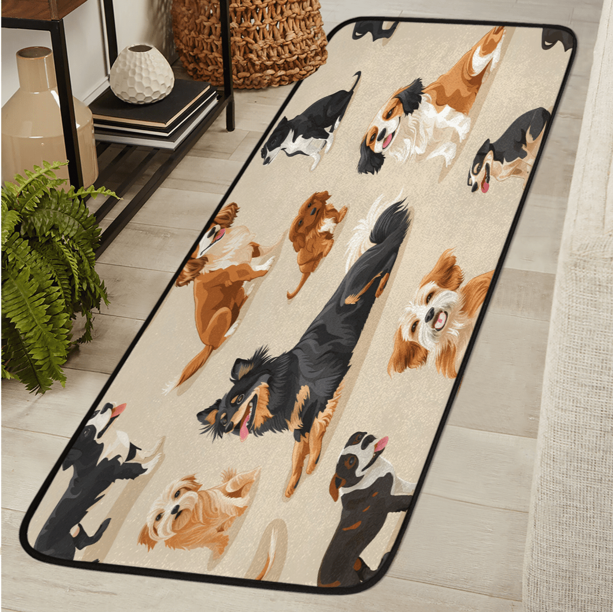 CURLYOOT Cute Dog Funny Animals Puppy Dog Runner Rug 2'x6' Washable ...