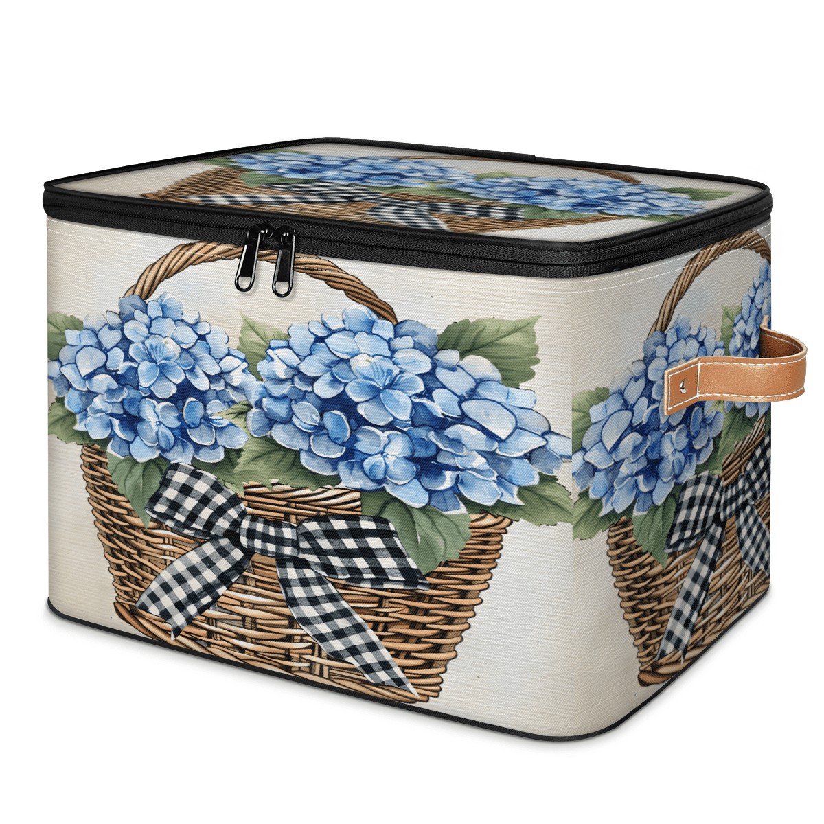 CURLYOOT Cute Hydrangea Blooming Floral Storage Bins with Lid ...