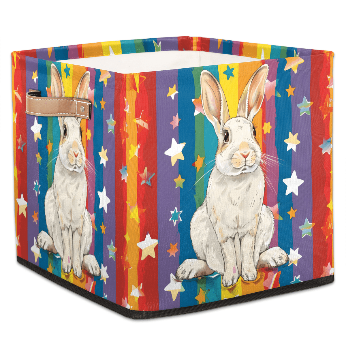 CURLYOOT Cute Kawaii Bunny Cube Storage Bin, 13 x 13 x 13 Storage Cube ...
