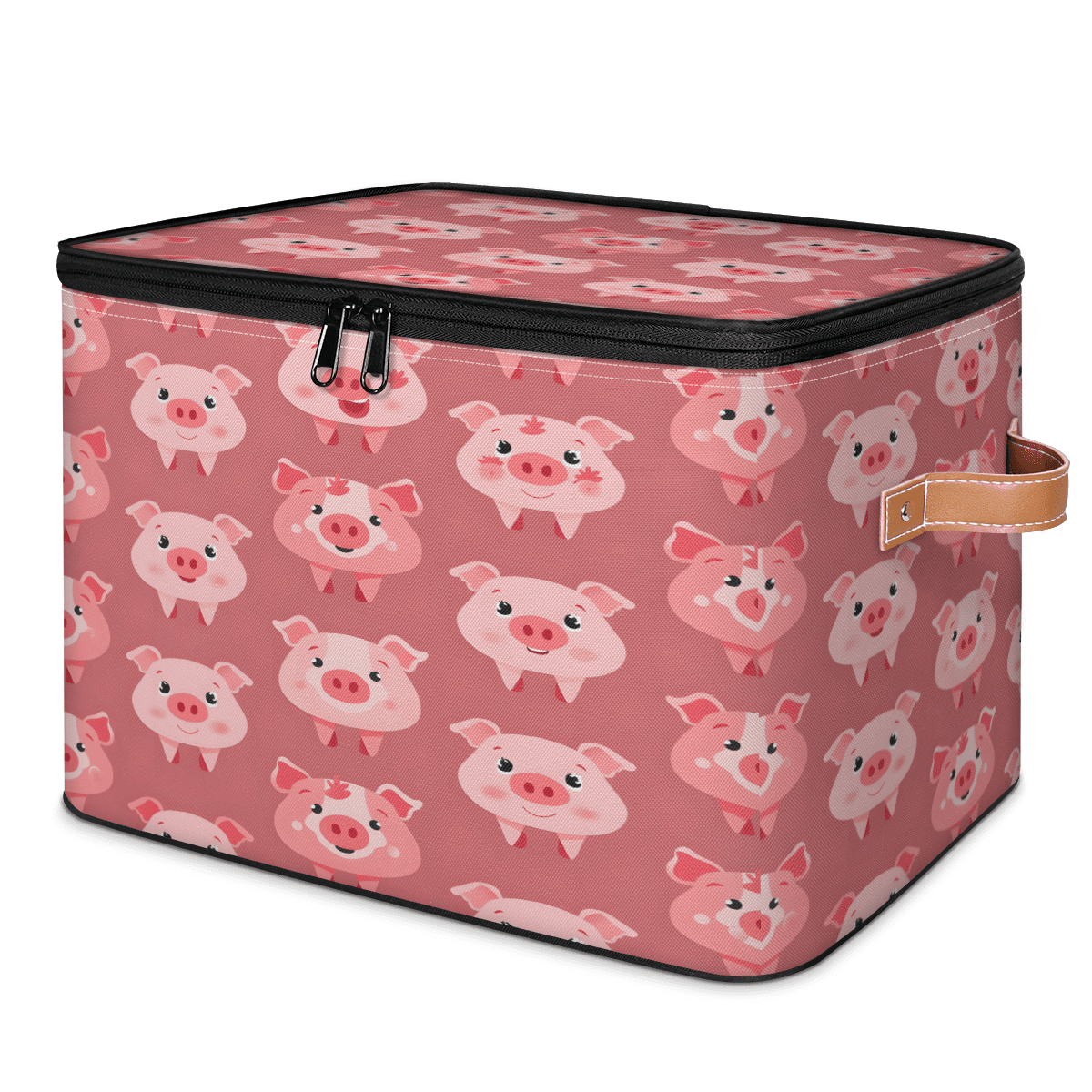 CURLYOOT Cute Pig Fabric Storage Bins with Lids, Foldable Storage Boxes ...