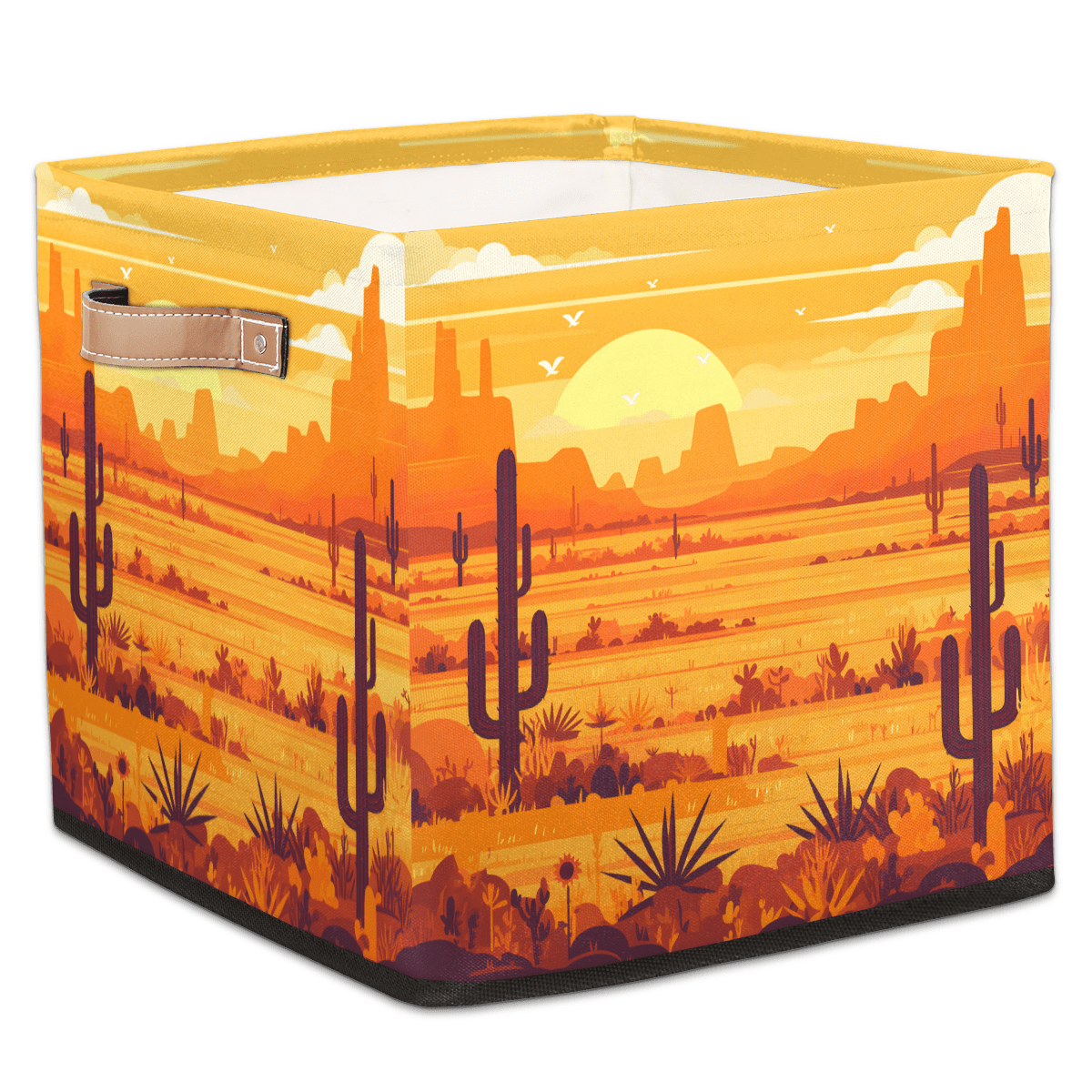 CURLYOOT Desert Scenery Cube Storage Bin, 13 x 13 x 13 Storage Cube ...