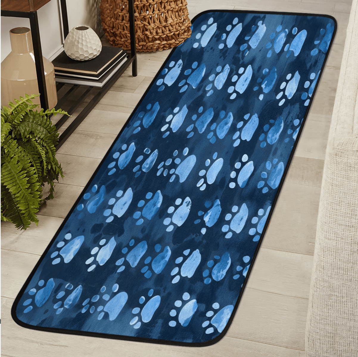 CURLYOOT Dog Paw Runner Rug 2'x6' Washable Kitchen Runner Rug Indoor ...