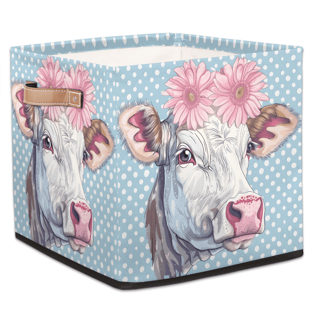 CURLYOOT Farmhouse Cows Cube Storage Bin, 13 x 13 x 13 Storage Cube ...