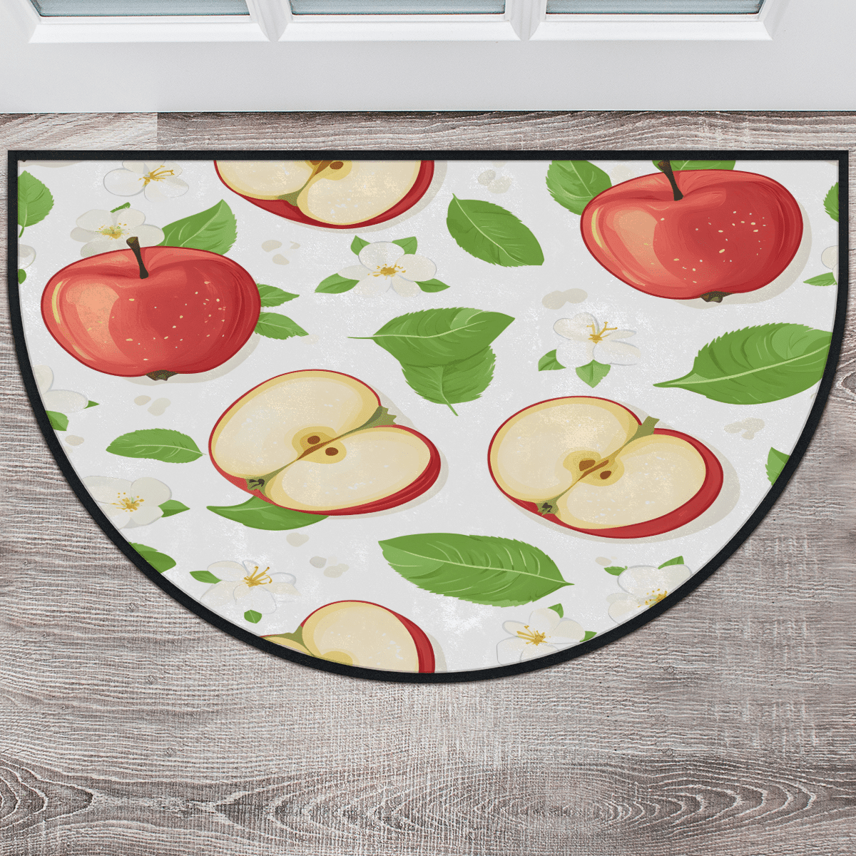 CURLYOOT Fruit Apples Half Round Door Mat 40'' x 63'', Indoor Outdoor ...