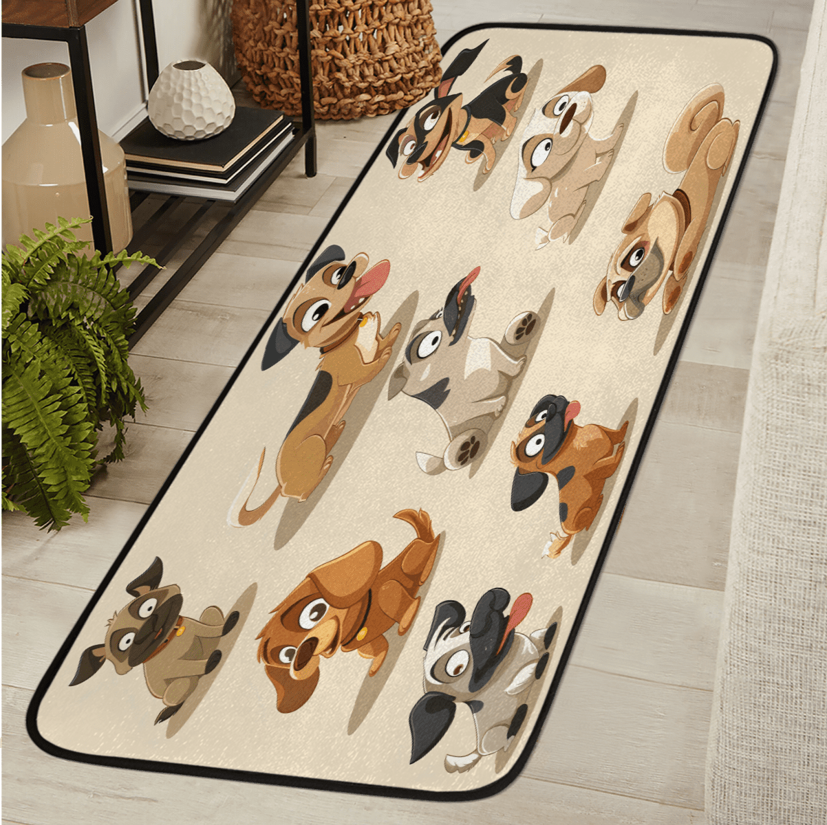 CURLYOOT Funny Cartoon Dog Pet Runner Rug 2'x6' Washable Kitchen Runner ...
