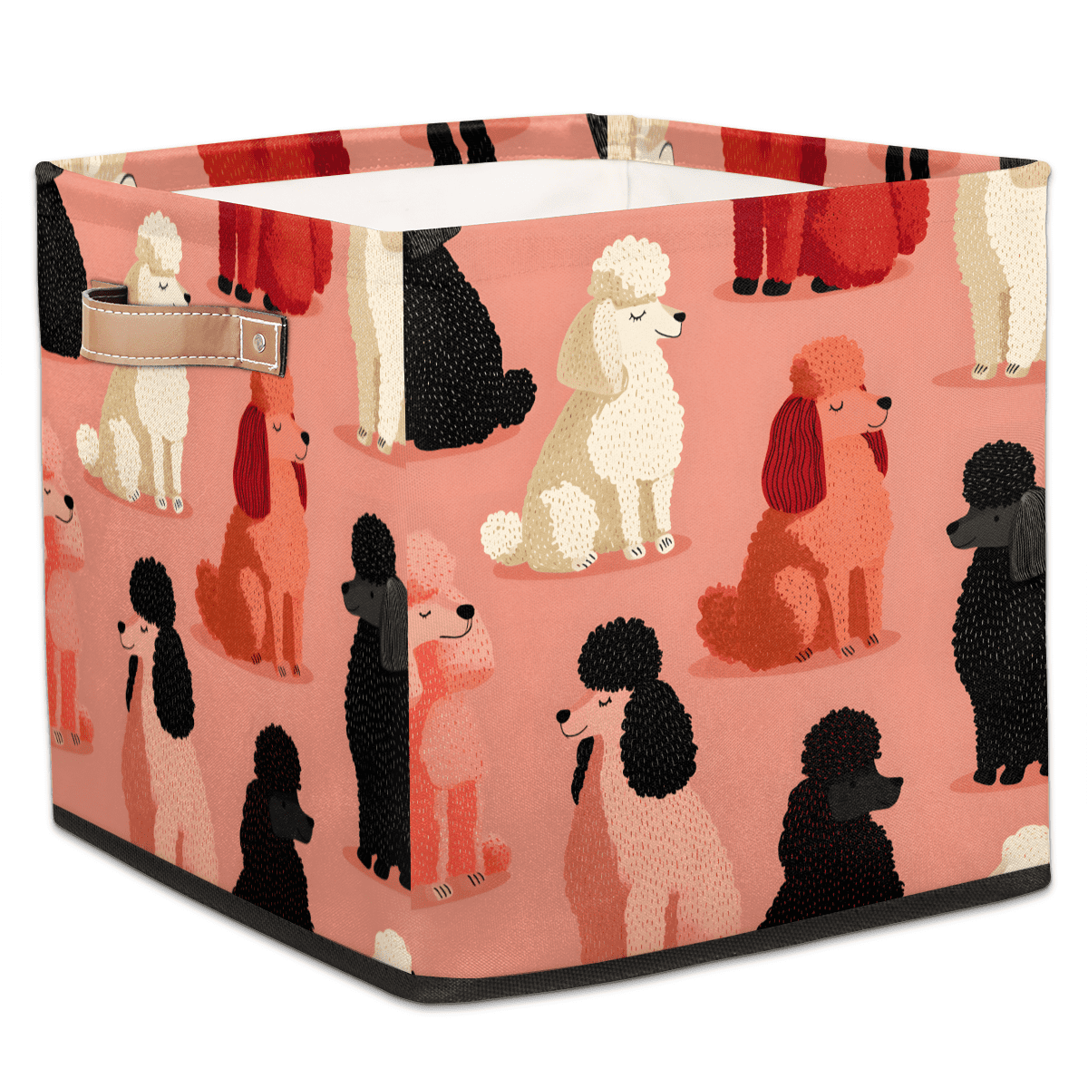 CURLYOOT Funny Poodle Animal Cube Storage Bin, 13 x 13 x 13 Storage ...