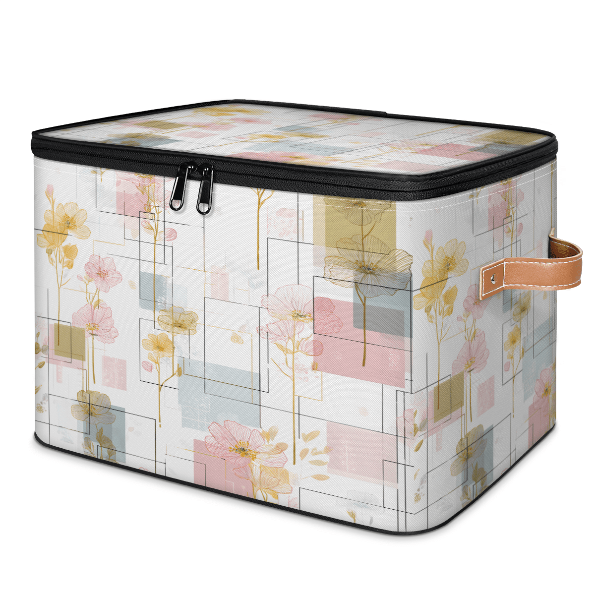 CURLYOOT Geometric Shape Storage Bins with Lid, Decorative Fabric ...