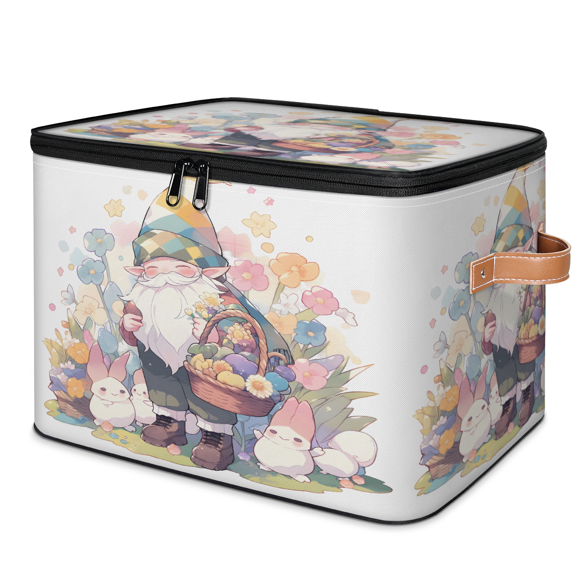 CURLYOOT Gnome Easter Rabbit Storage Bins with Lid, Decorative Fabric ...