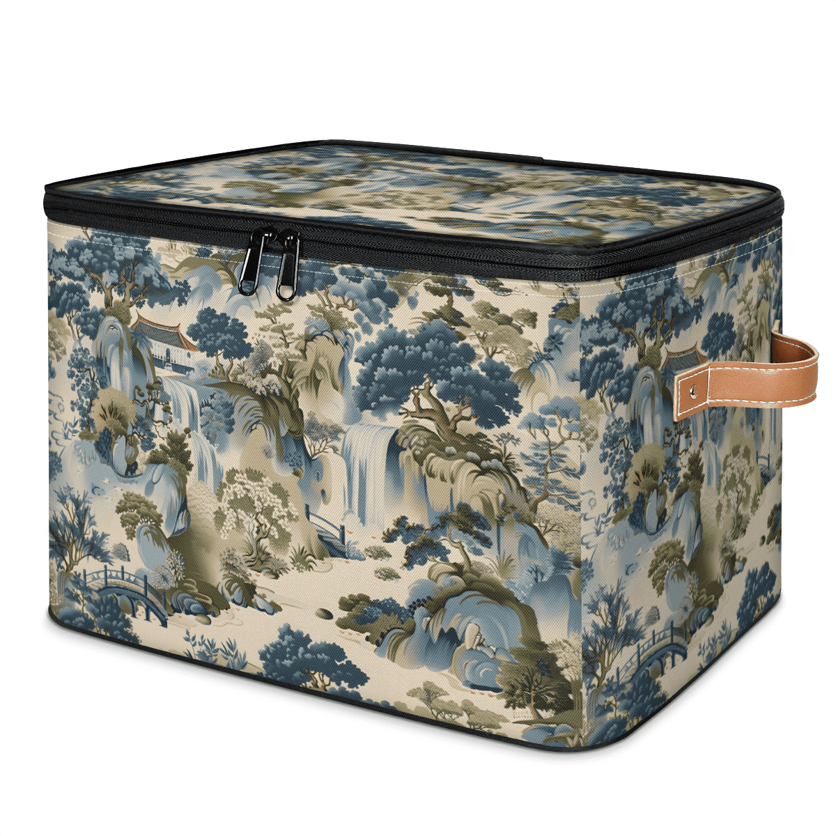 CURLYOOT Japanese Print Traditional Storage Bins with Lid, Decorative ...