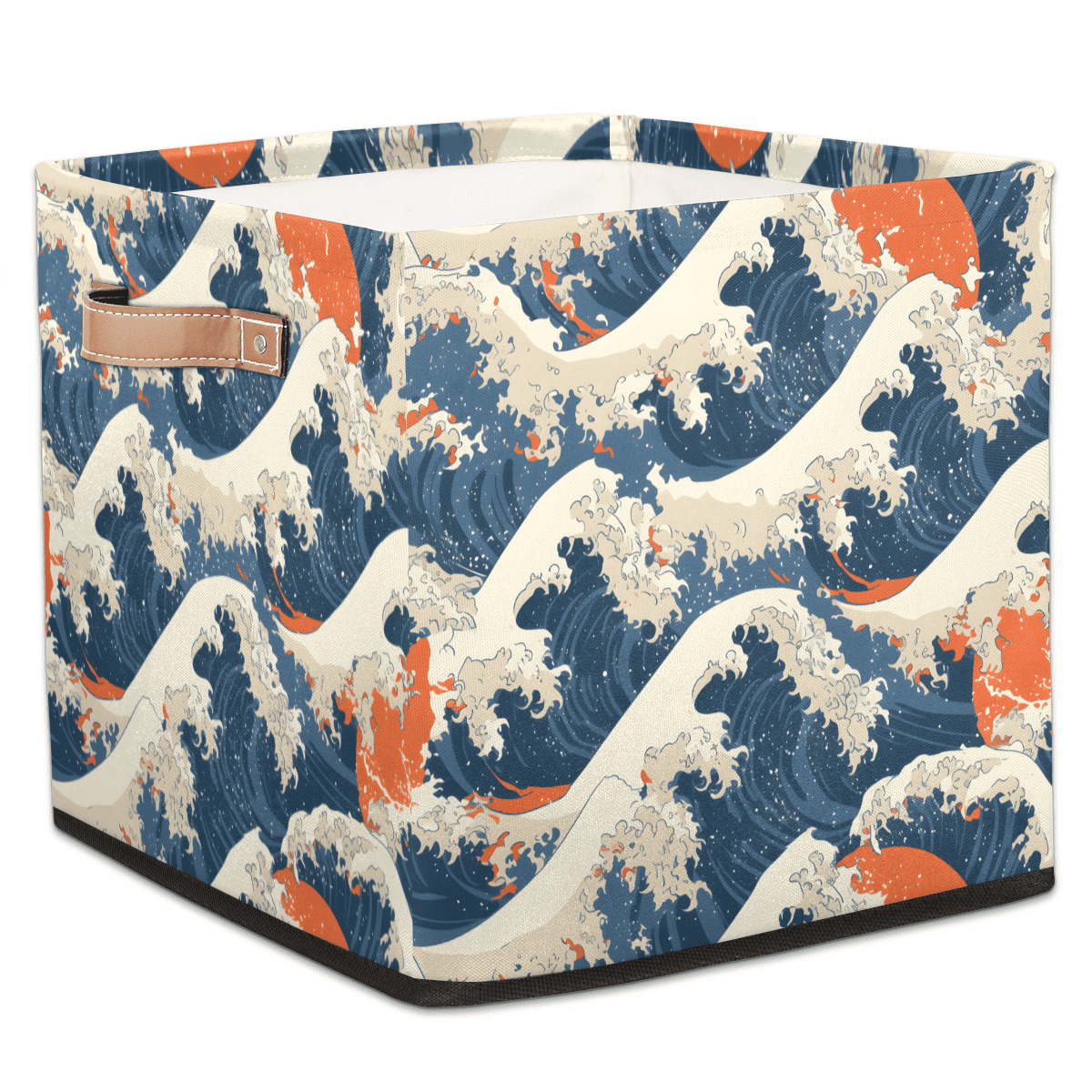 CURLYOOT Japanese Style Sea Waves Cube Storage Bin, 13 x 13 x 13 ...
