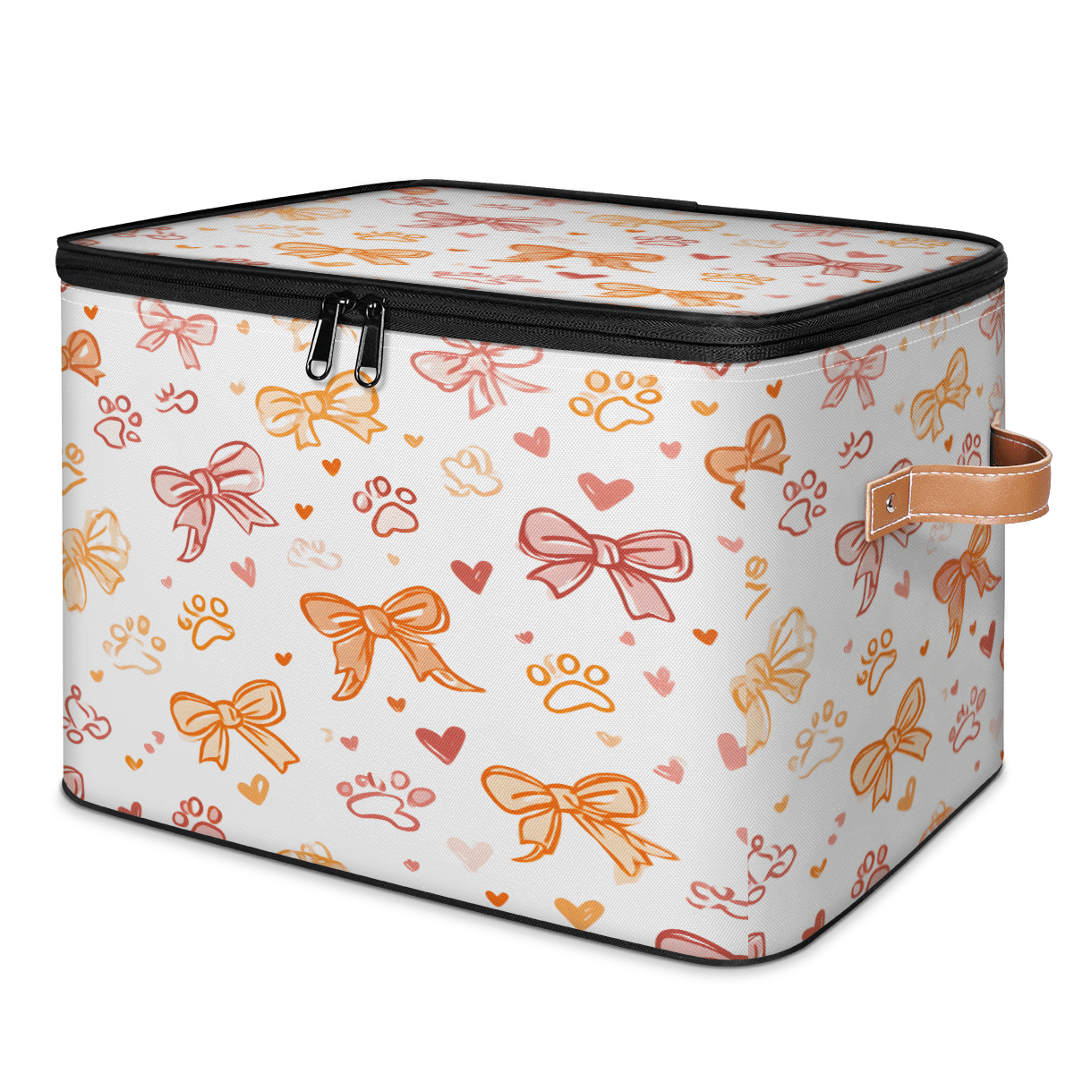 CURLYOOT Lovely Bow Tie Storage Bins with Lid, Decorative Fabric Closet ...