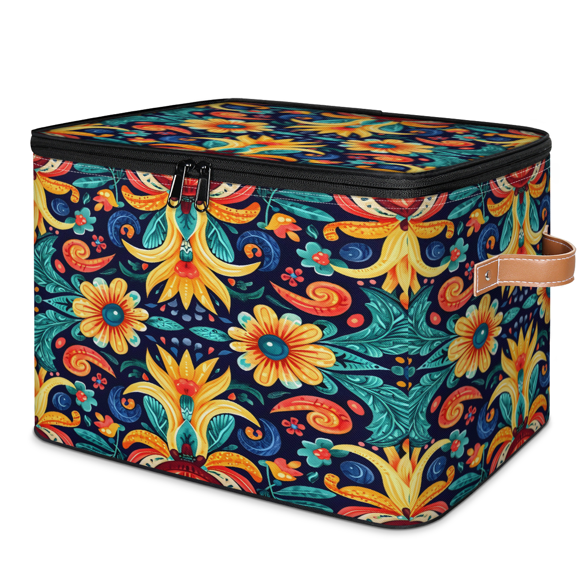 CURLYOOT Mexican Birds Storage Bins with Zipper Lid Fabric Storage ...