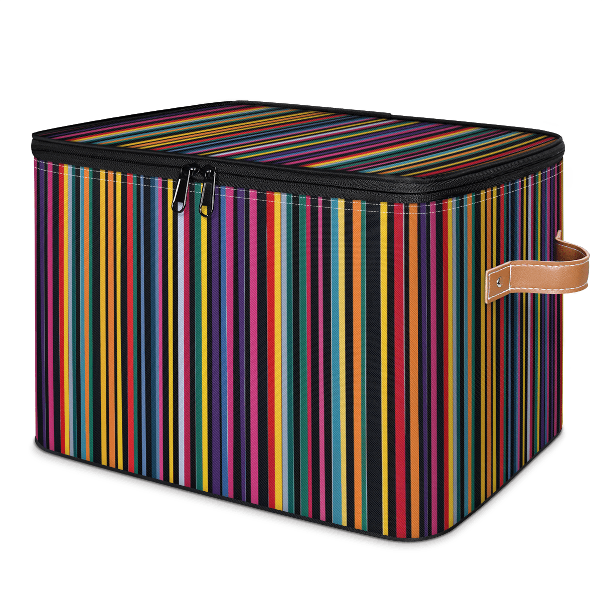 CURLYOOT Mexican Stripes Fabric Storage Bins with Lids, Colorful ...