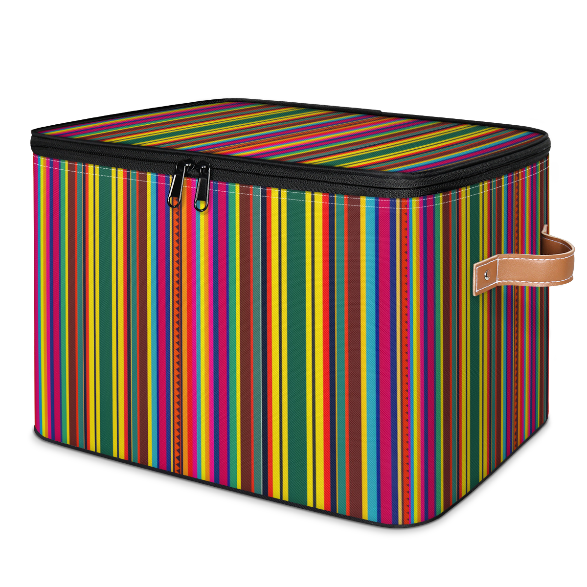 CURLYOOT Mexican Stripes Fabric Storage Bins with Lids, Colorful ...