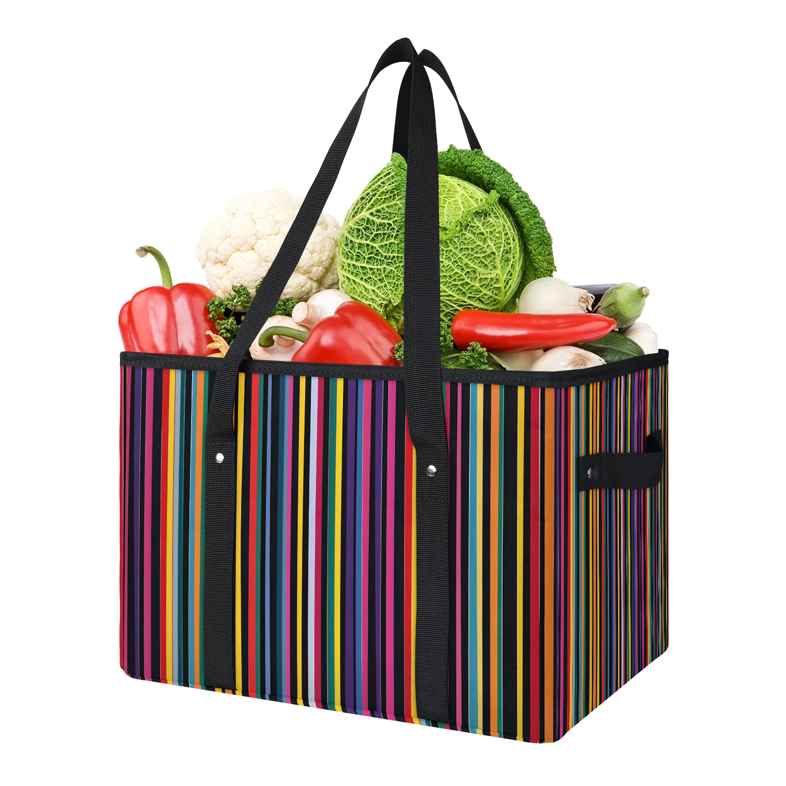CURLYOOT Mexican Stripes Reusable Grocery Bag, Large Foldable Grocery ...