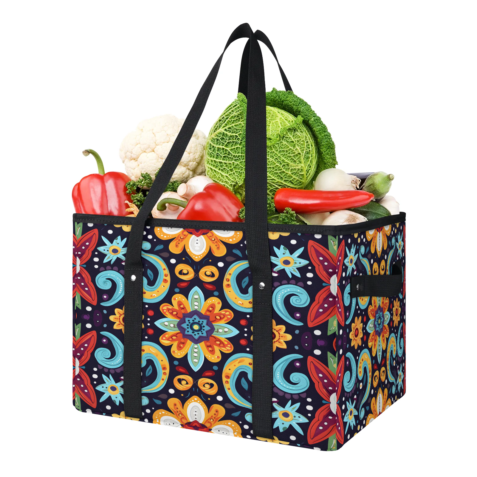 CURLYOOT Mexico Style Reusable Grocery Bag, Large Foldable Grocery ...
