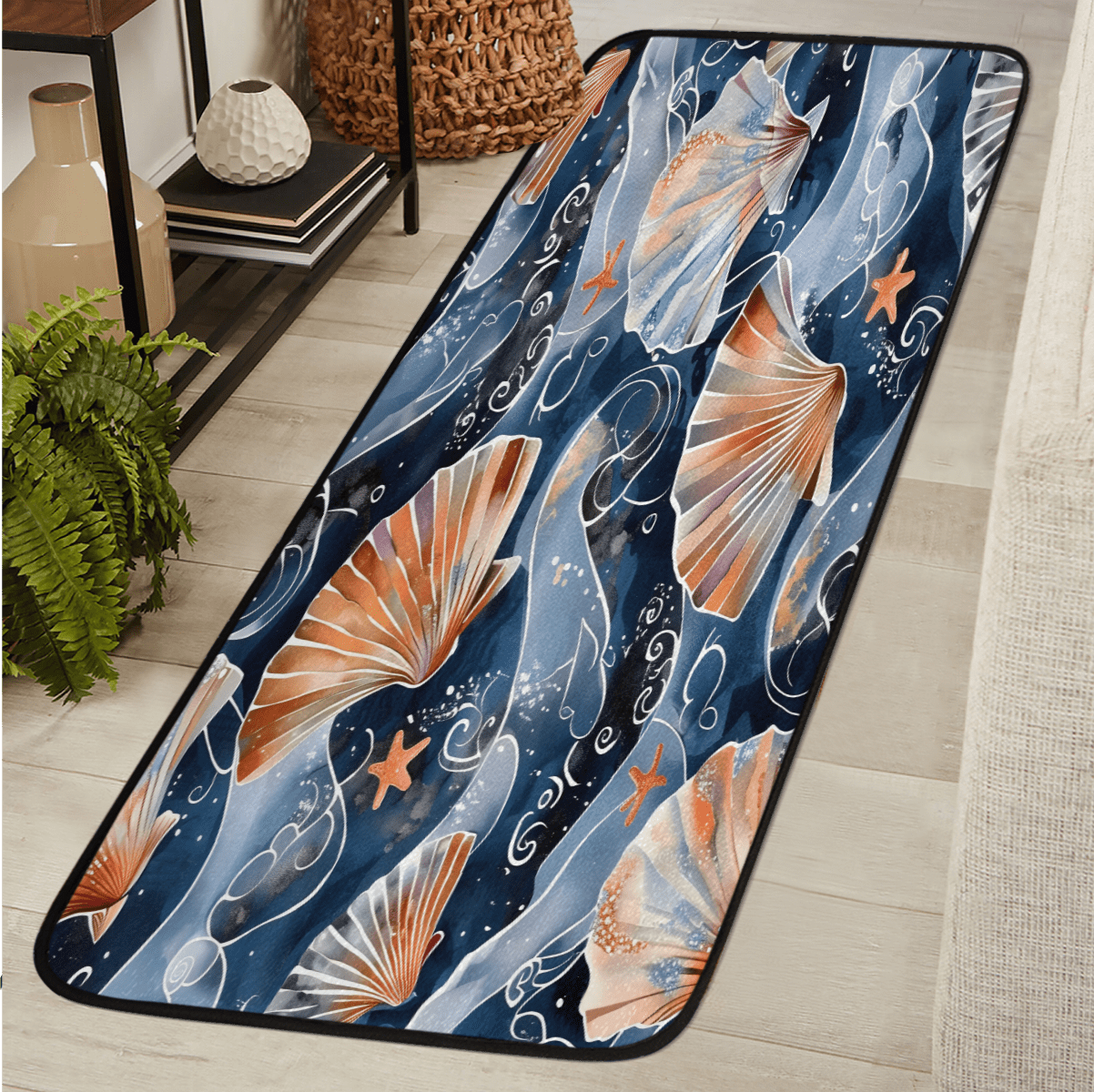 CURLYOOT Nautical Runner Rug 2'x6' Washable Kitchen Runner Rug Indoor ...