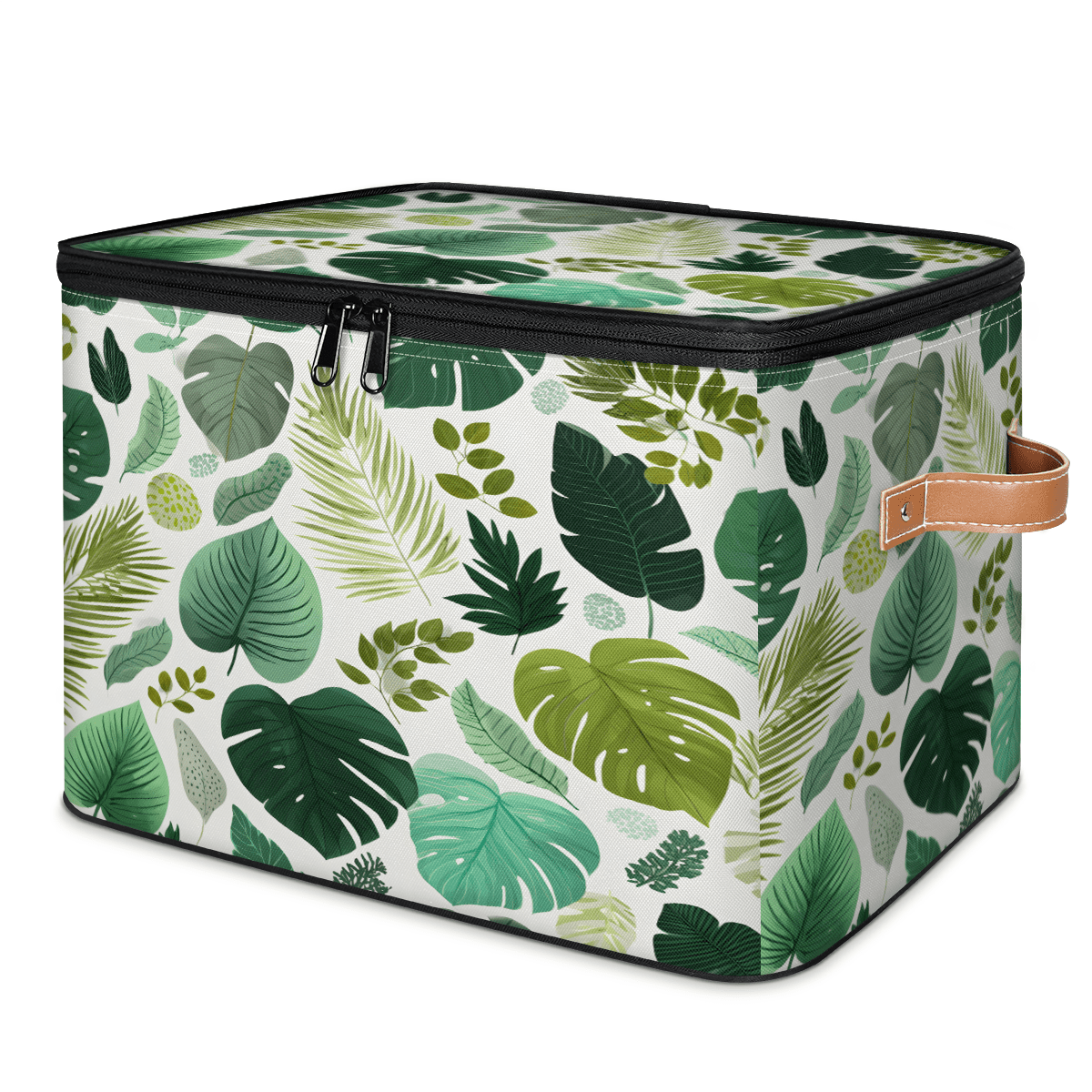 CURLYOOT Palm Plants Tropical Leaves Storage Bins with Lid, Decorative ...