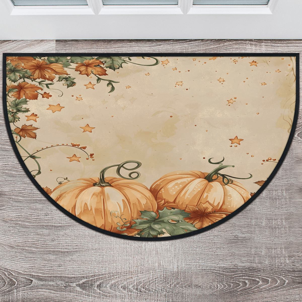 CURLYOOT Pumpkins Fall Maple Retro Half Round Door Mat 40'' x 63 ...