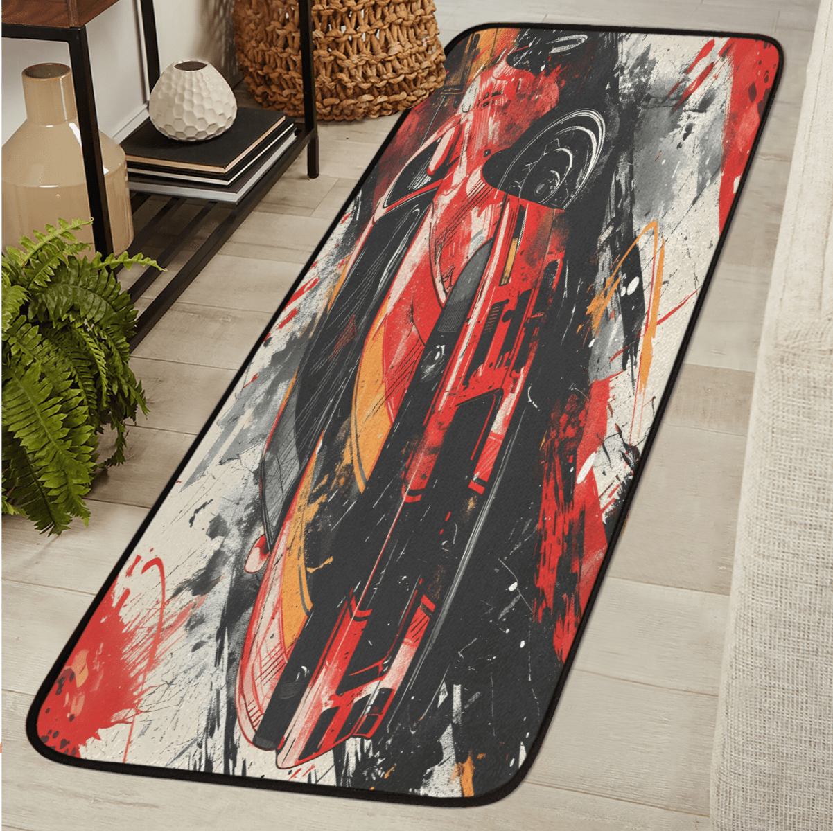 CURLYOOT Race Car Cool Runner Rug 2'x6' Washable Kitchen Runner Rug ...