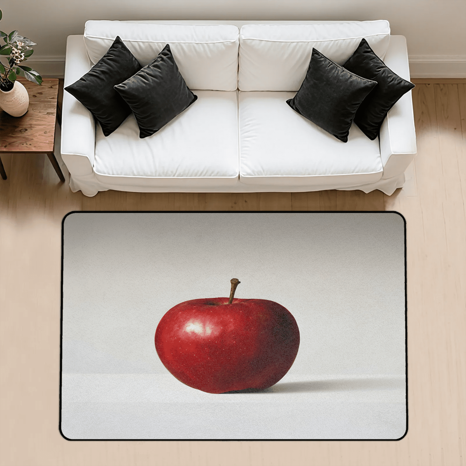 CURLYOOT Red Apples Rug for Living Room Bedroom, 4x6 Ft Washable Area ...